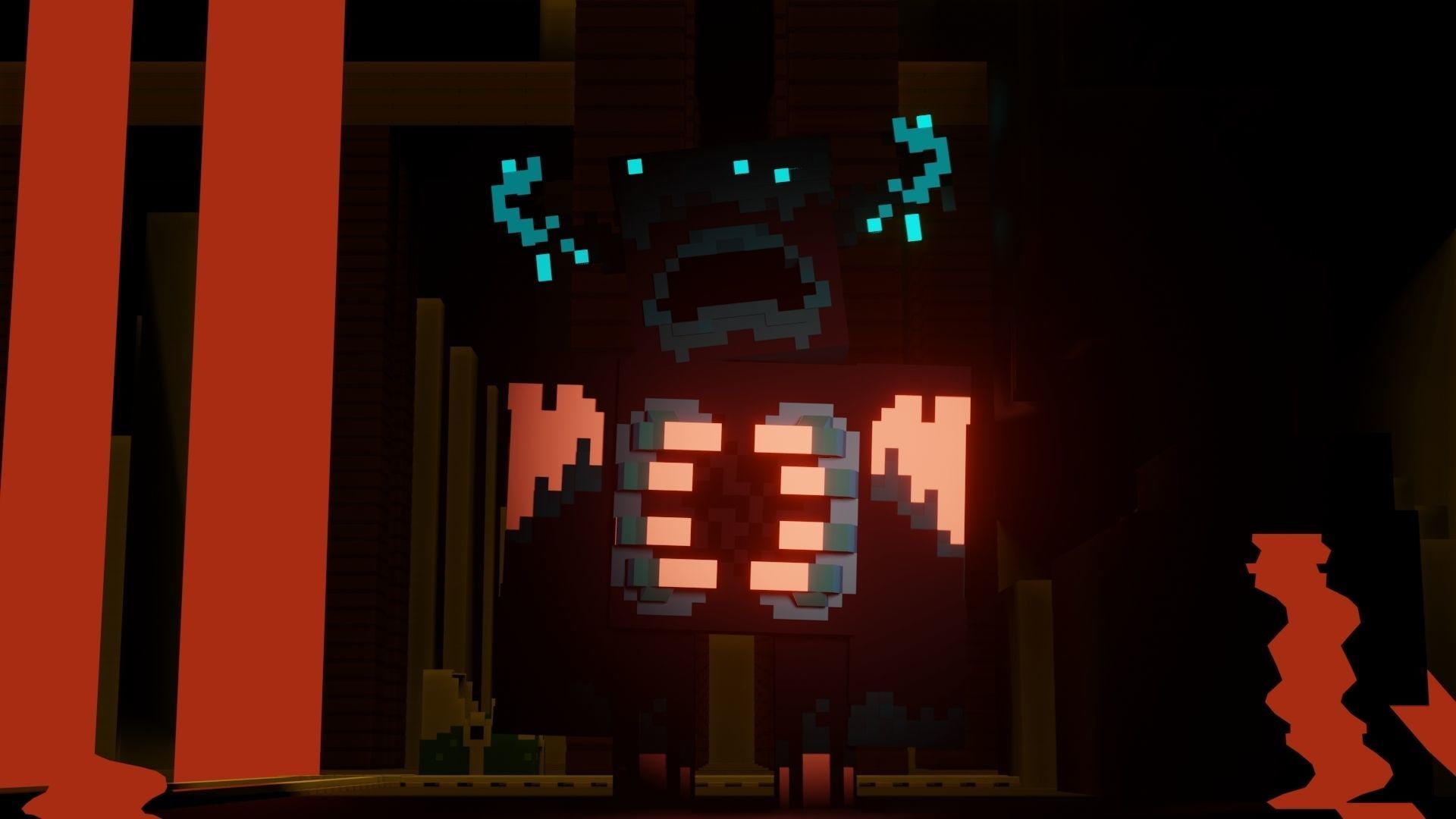 Minecraft Warden Blender ready rigged model 3D model animated rigged ...