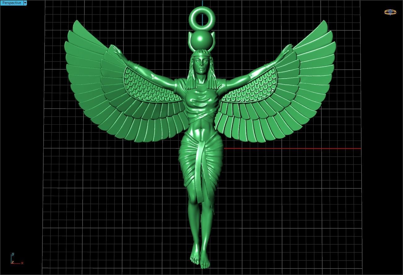 goddess isis pendant 3D model 3D printable | CGTrader