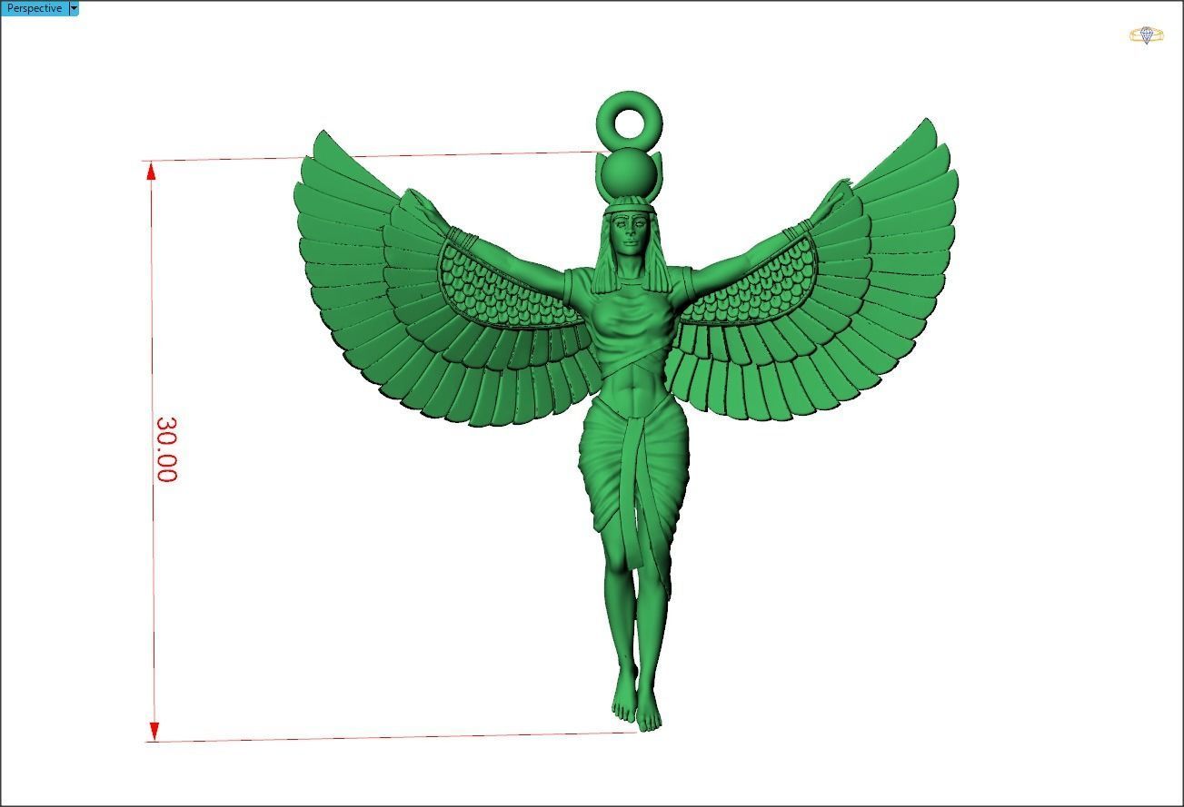 goddess isis pendant 3D model 3D printable | CGTrader