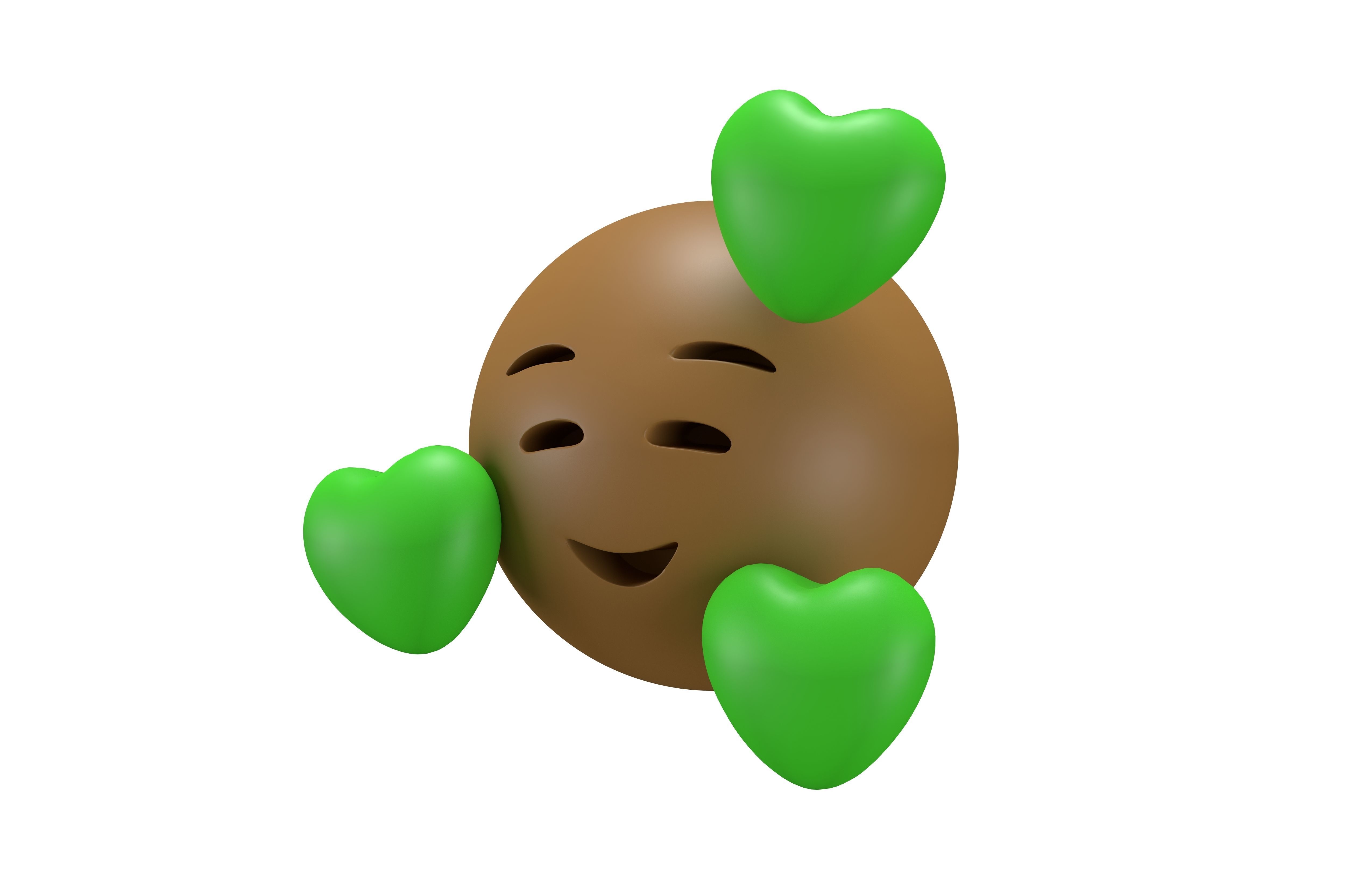3D model Smiling Face With Hearts 22 VR / AR / low-poly | CGTrader
