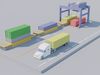 3D model Low poly container terminal VR / AR / low-poly | CGTrader
