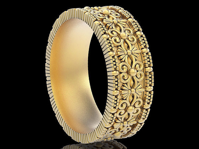 Carving Lux ring silver gold sterling printable jewelry 3D model 3D ...