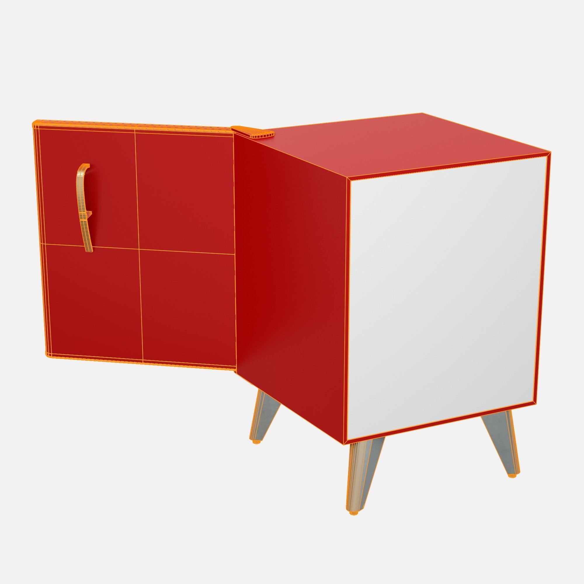 3D model Mini Fridge Red VR / AR / low-poly | CGTrader