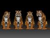 kaplanlar four tigers 3D model 3D printable | CGTrader