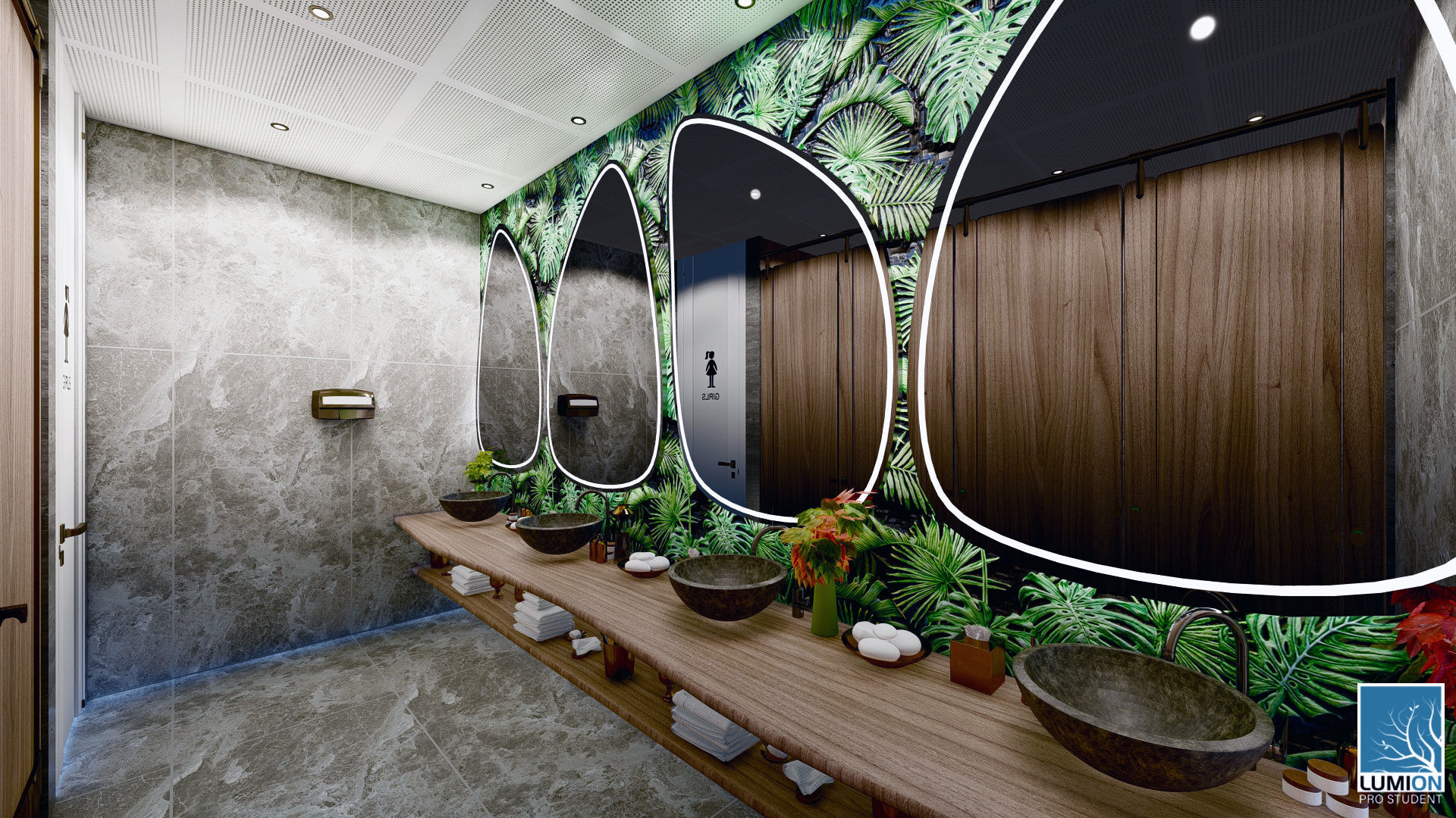 TOILET WC DESIGN - INTERIOR TOILET - RESTAURANT CAFE AVM - 3D model ...