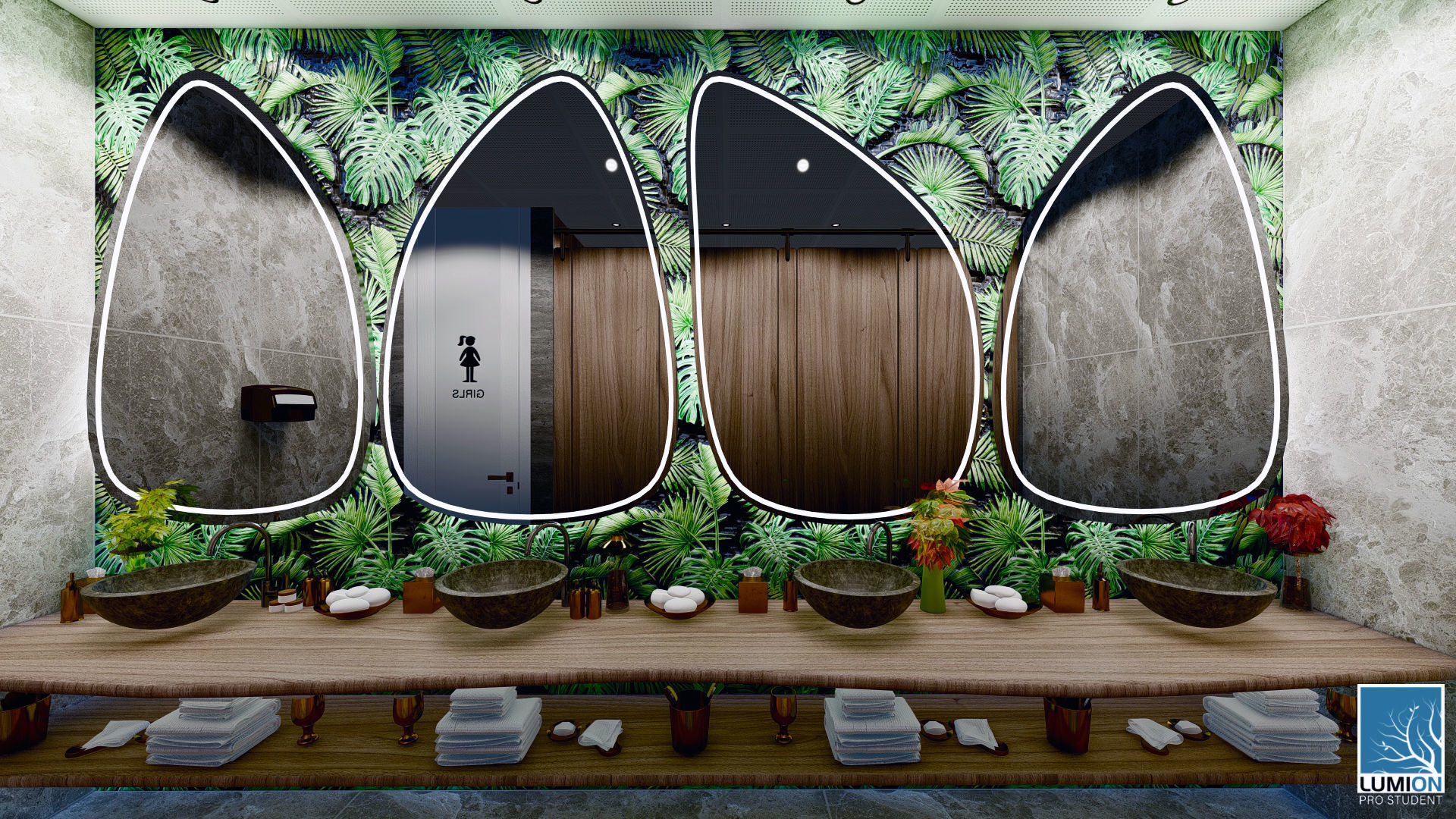 TOILET WC DESIGN - INTERIOR TOILET - RESTAURANT CAFE AVM - 3D model ...