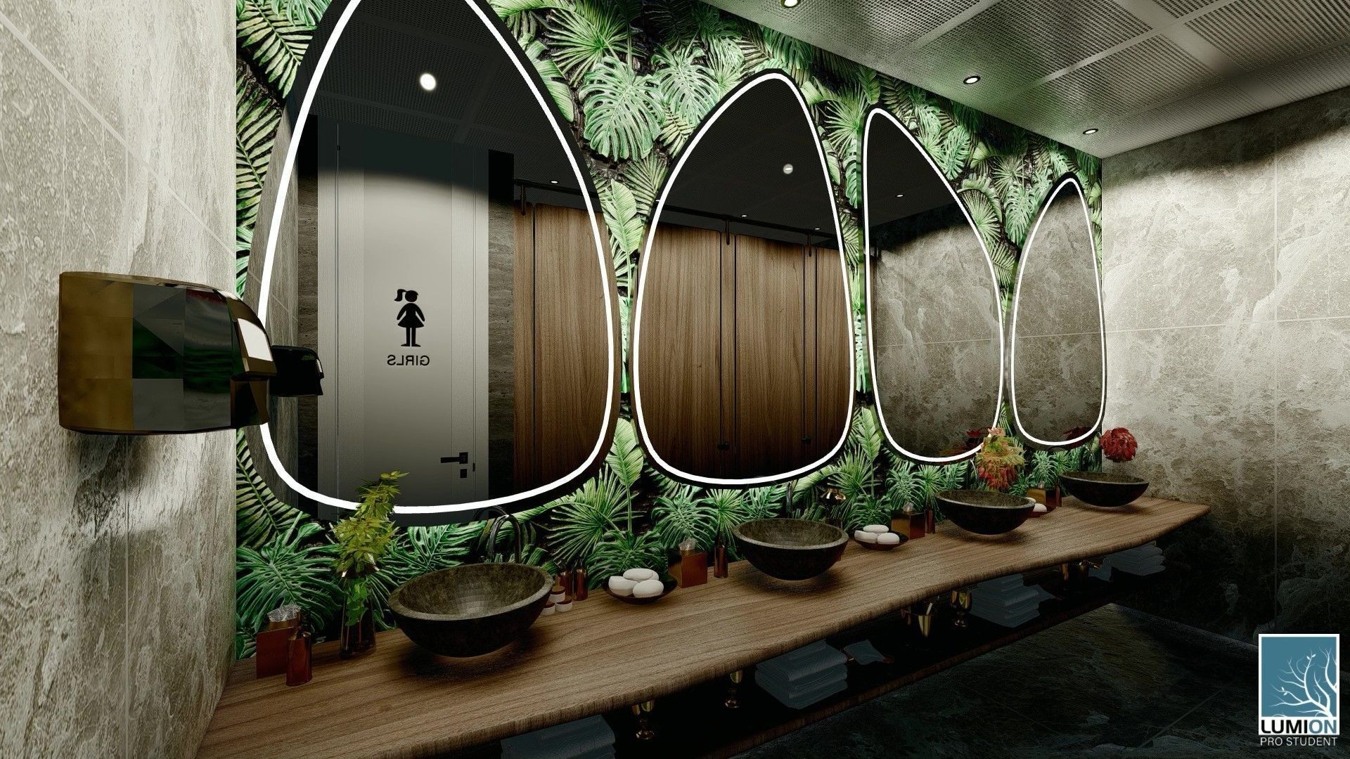 TOILET WC DESIGN - INTERIOR TOILET - RESTAURANT CAFE AVM - 3D model ...