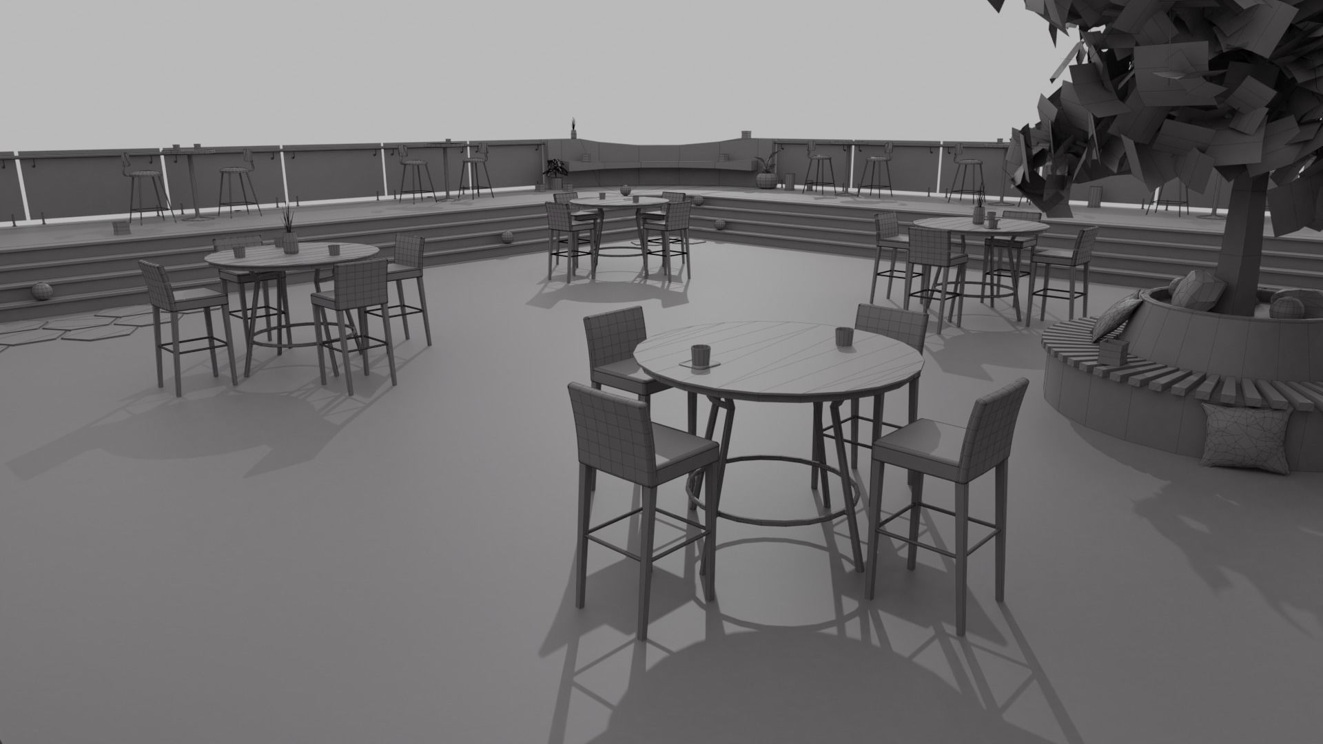 3D model Metaverse Rooftop Bar VR / AR / low-poly | CGTrader