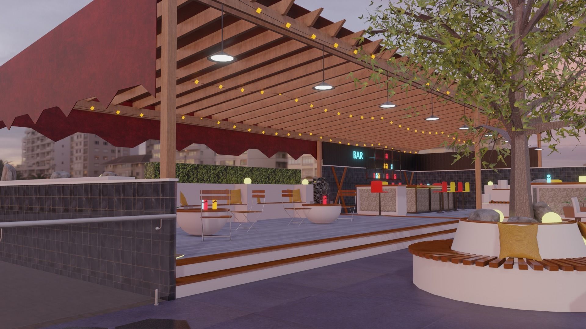 3D model Metaverse Rooftop Bar VR / AR / low-poly | CGTrader