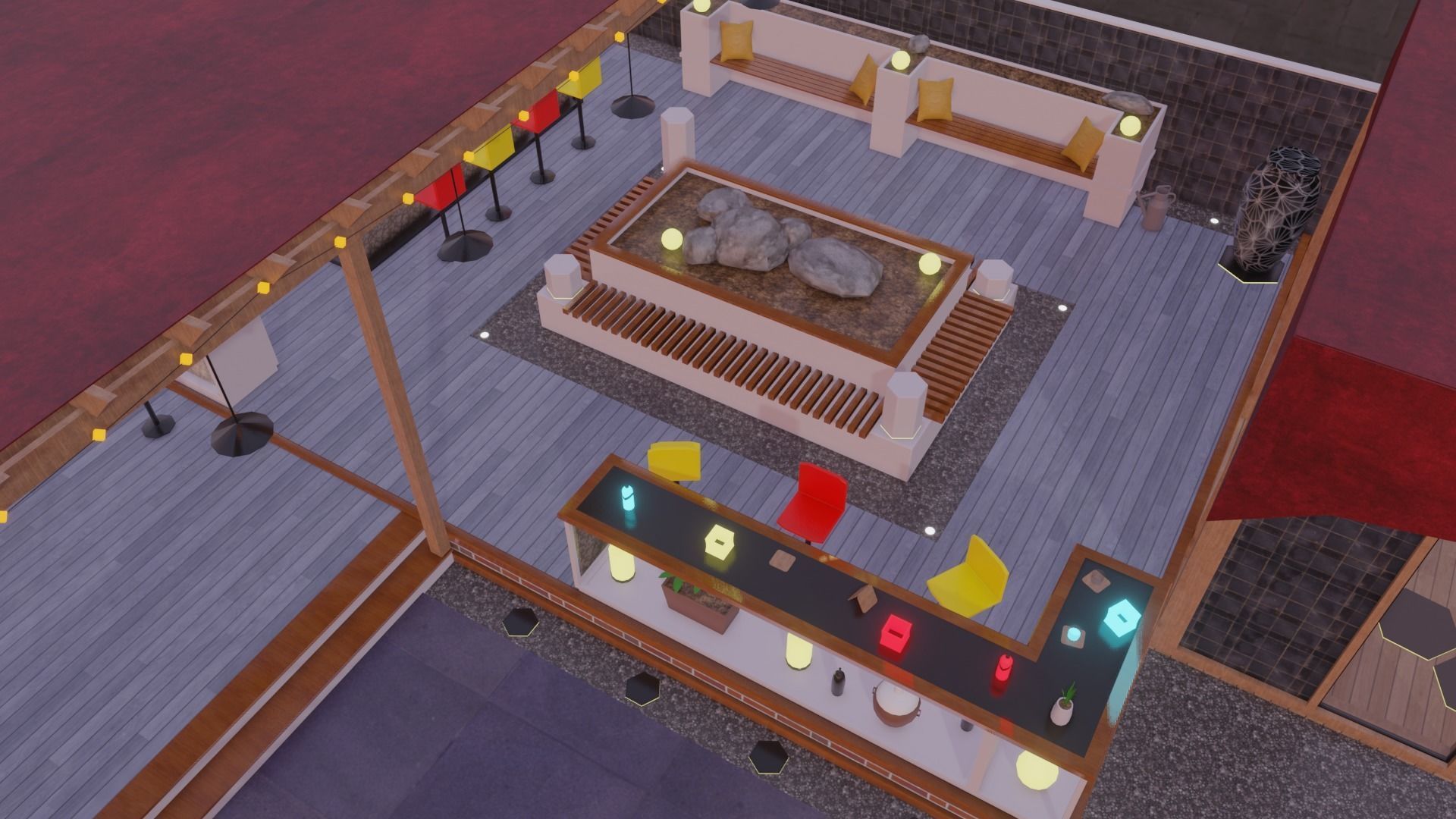 3D model Metaverse Rooftop Bar VR / AR / low-poly | CGTrader