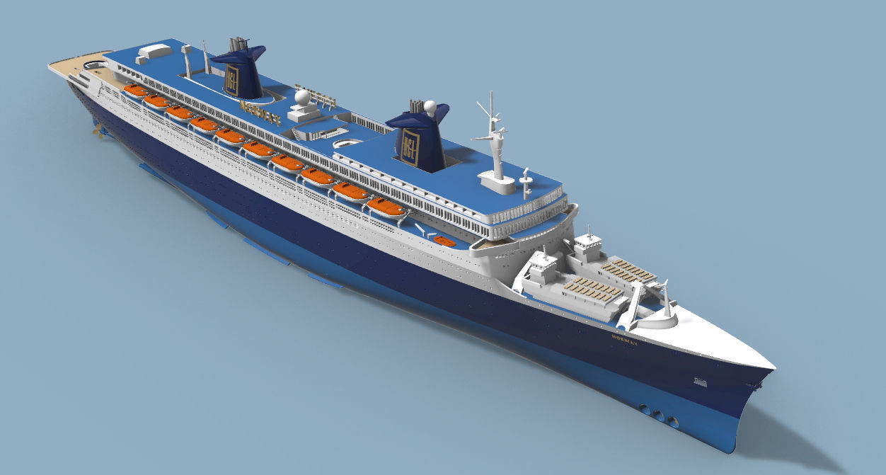 SS NORWAY cruise ship - final years version - full and waterline 3D ...