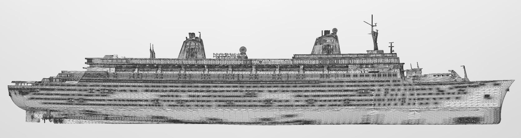 SS NORWAY cruise ship - final years version - full and waterline 3D ...