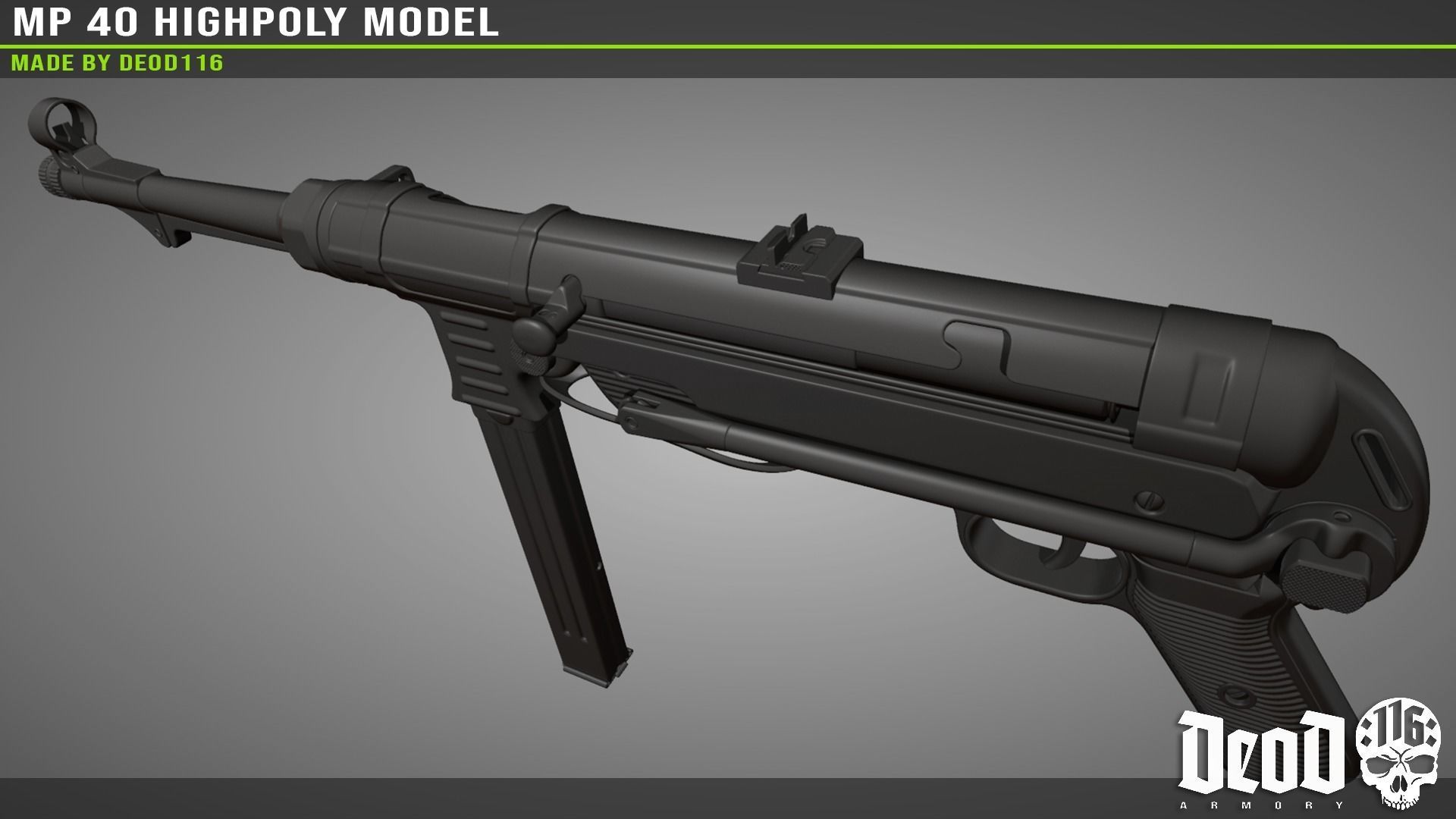 MP 40 Highpoly model 3D model | CGTrader