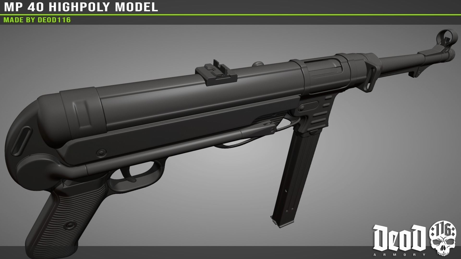 MP 40 Highpoly model 3D model | CGTrader