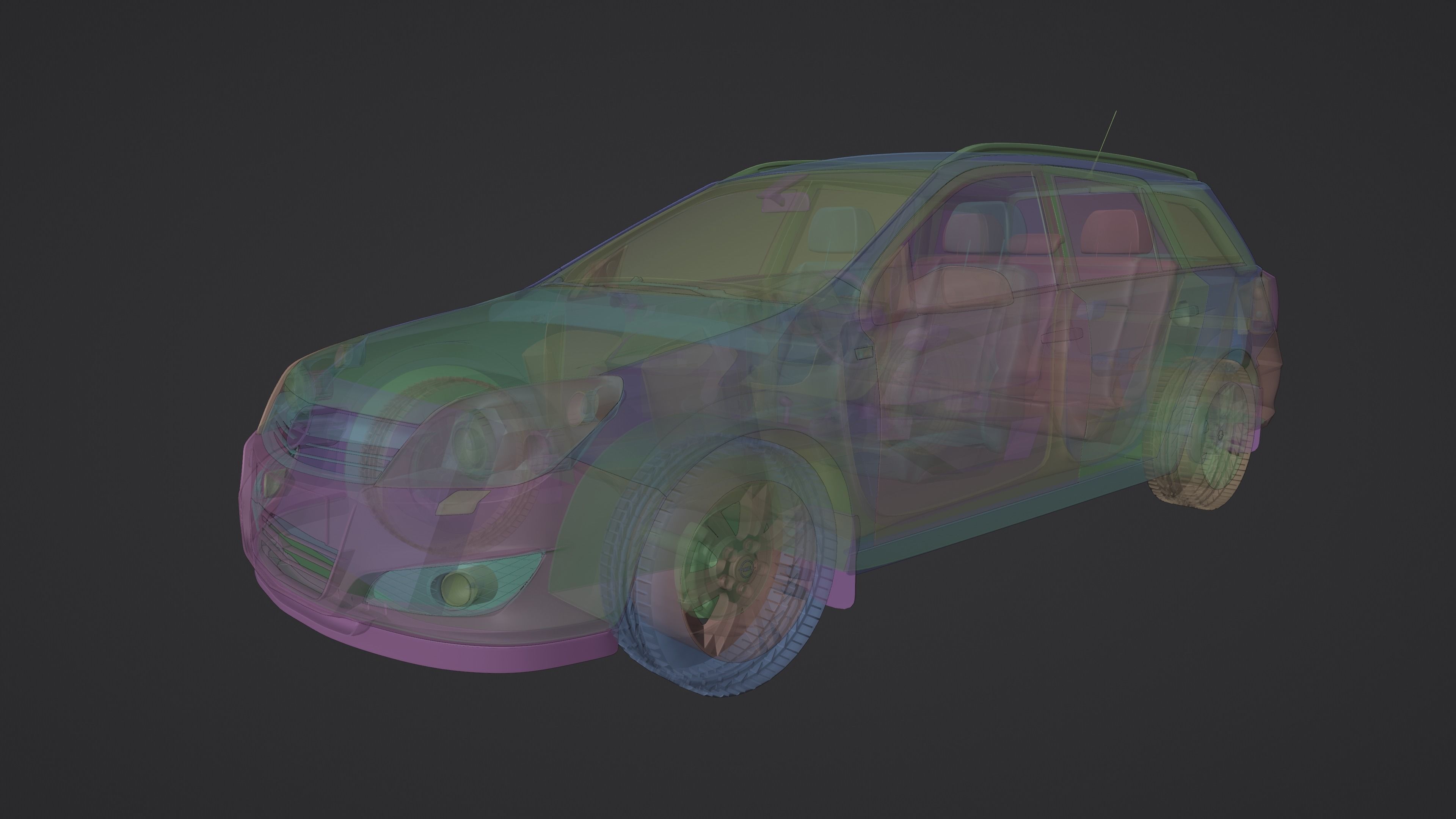 Opel Astra H Caravan 2008 INTERIOR 3D model | CGTrader