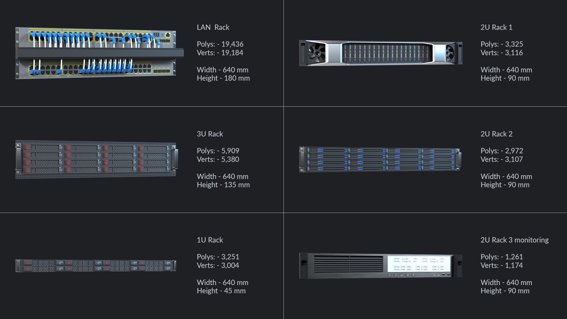 3D model Modular Server Rack VR / AR / low-poly | CGTrader