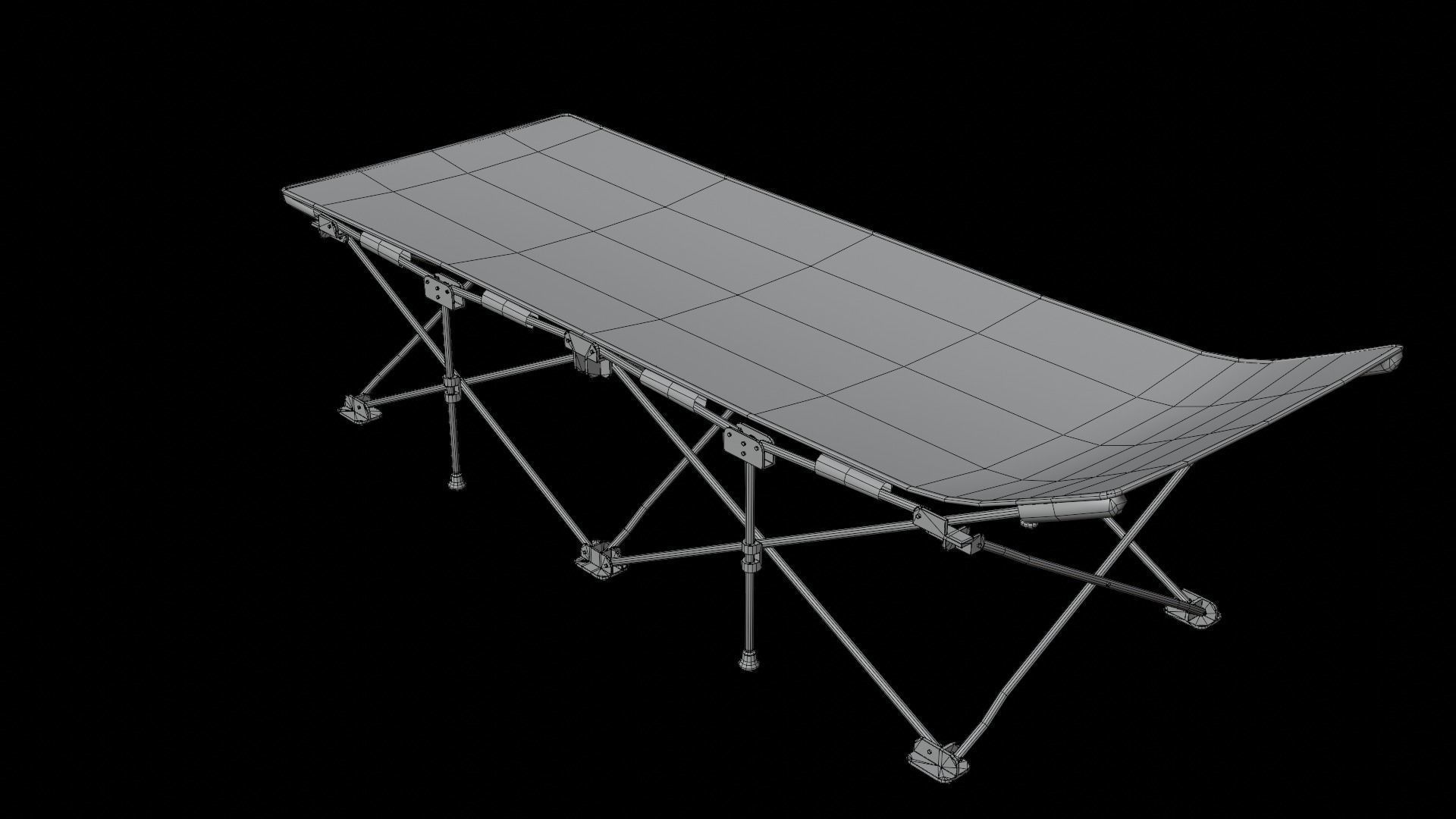 Folding Cot Green 3d Model Cgtrader