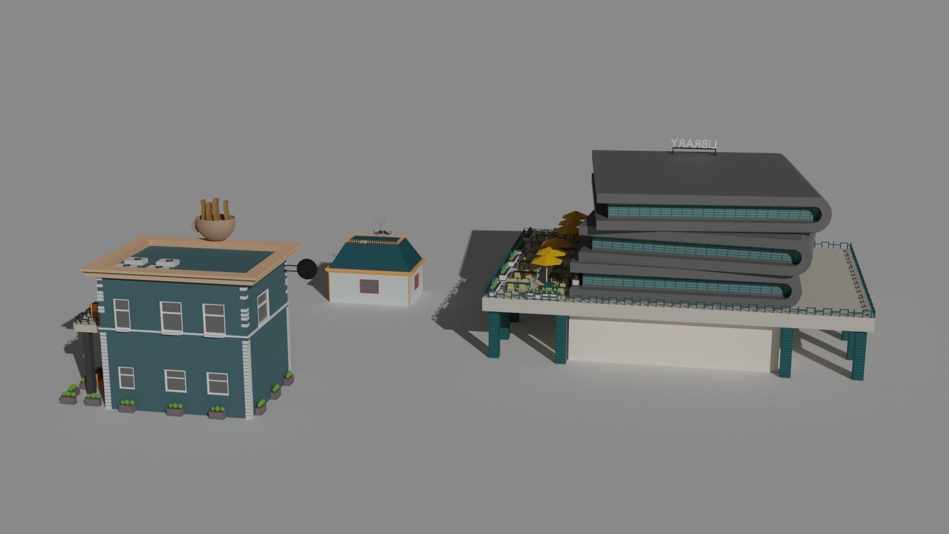 3D Model Collection Low Poly Set of Three VR / AR / low-poly | CGTrader