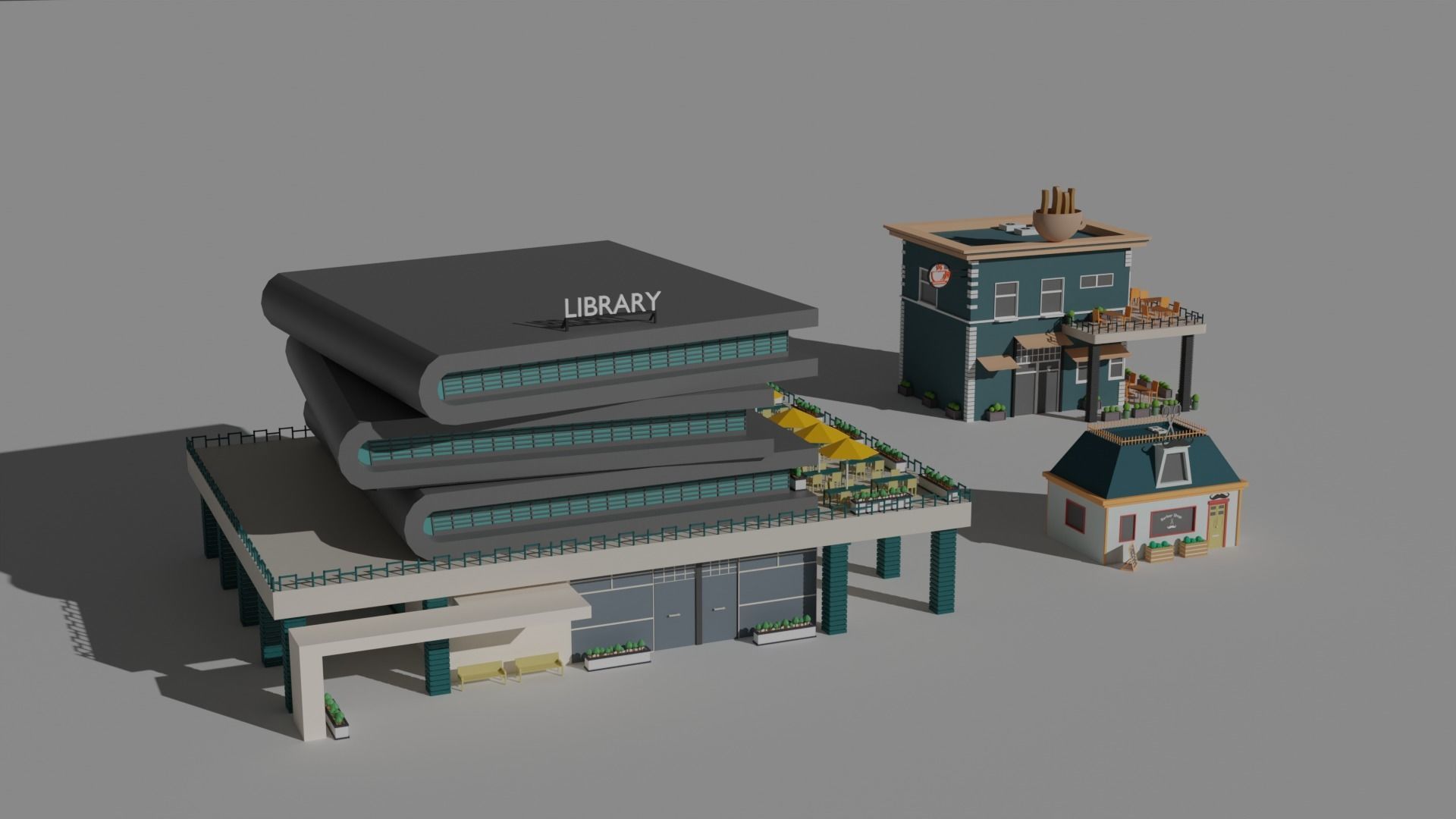 3D Model Collection Low Poly Set of Three VR / AR / low-poly | CGTrader