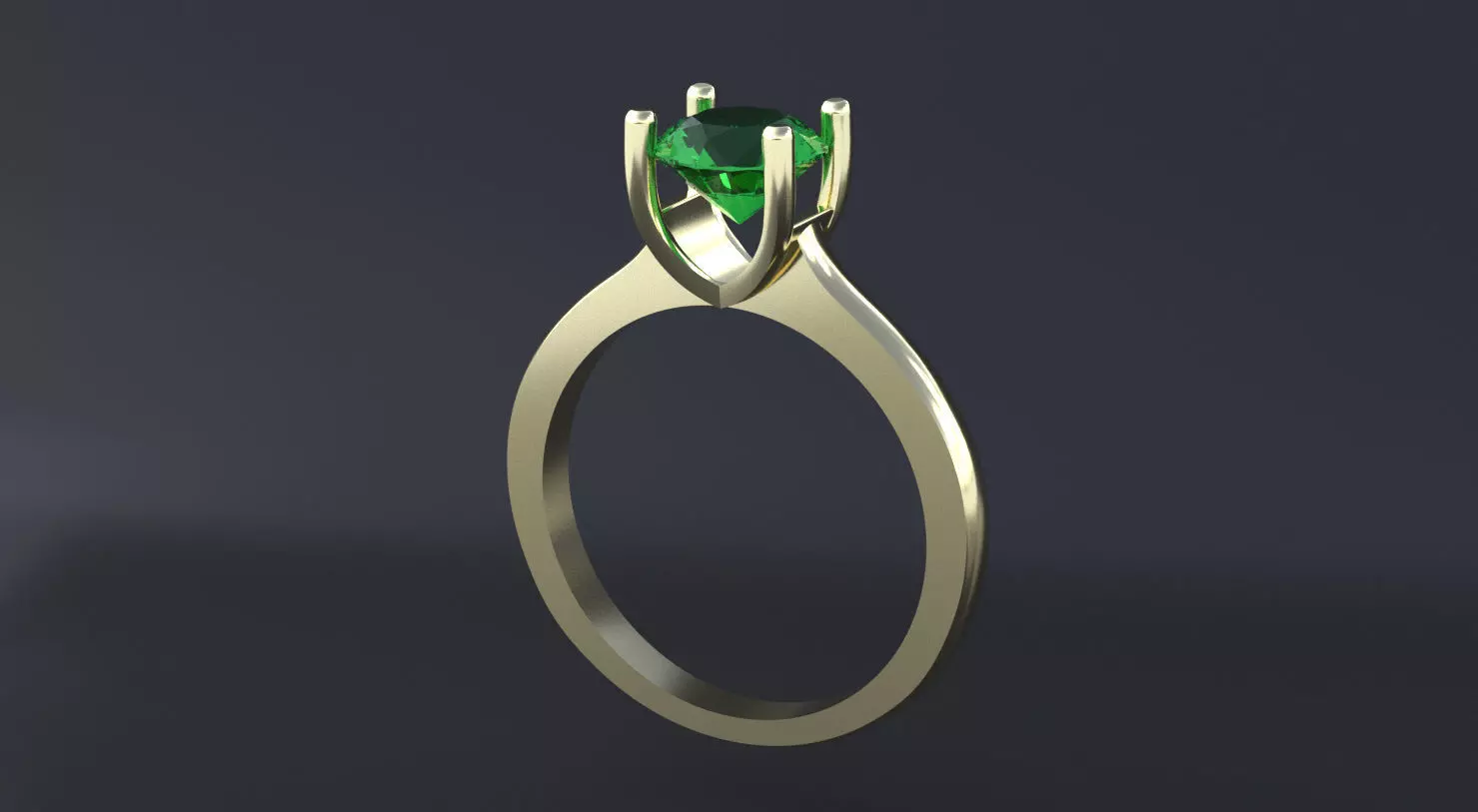 Engagement ring with round gem 7 mm 3D model 3D printable | CGTrader