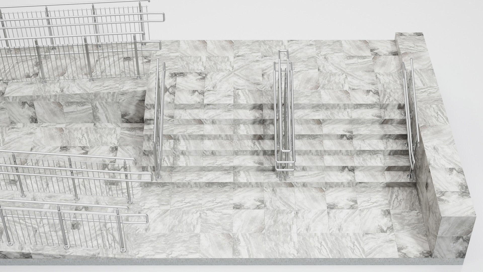 Stairs with ramp 3D model | CGTrader