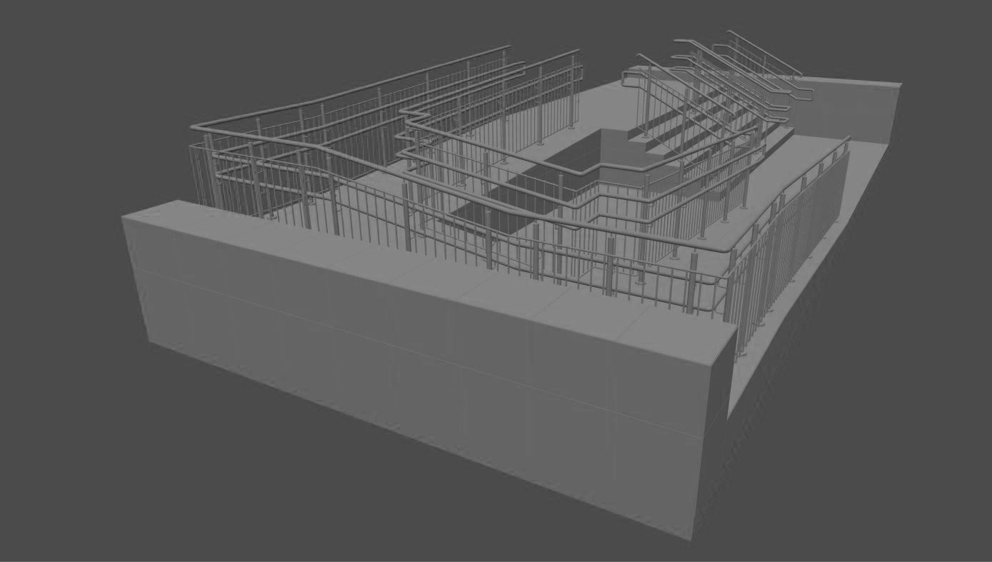 Stairs with ramp 3D model | CGTrader