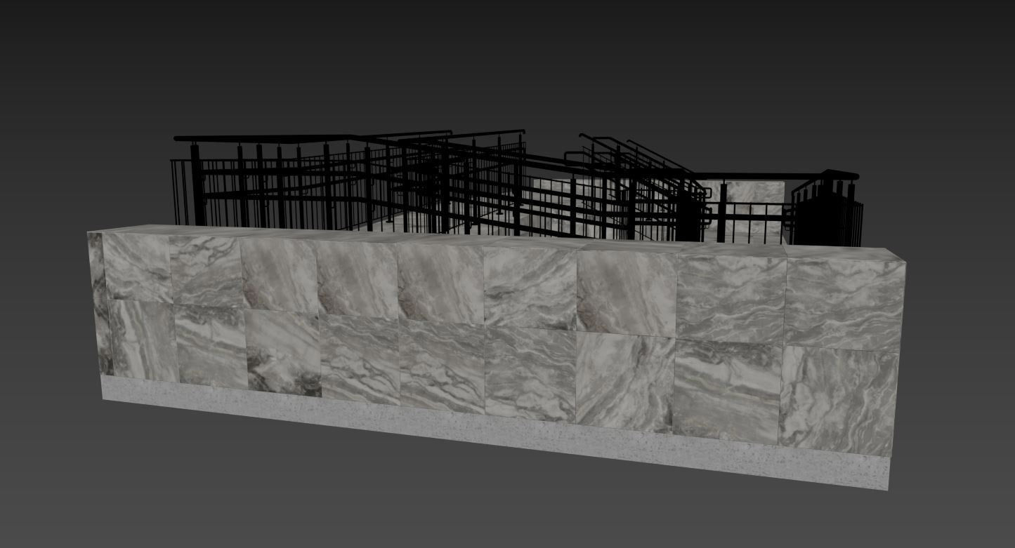 Stairs with ramp 3D model | CGTrader