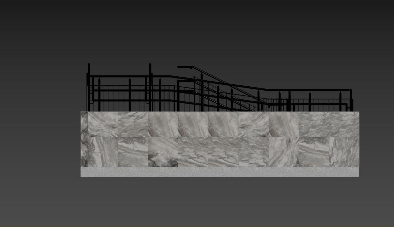 Stairs with ramp 3D model | CGTrader