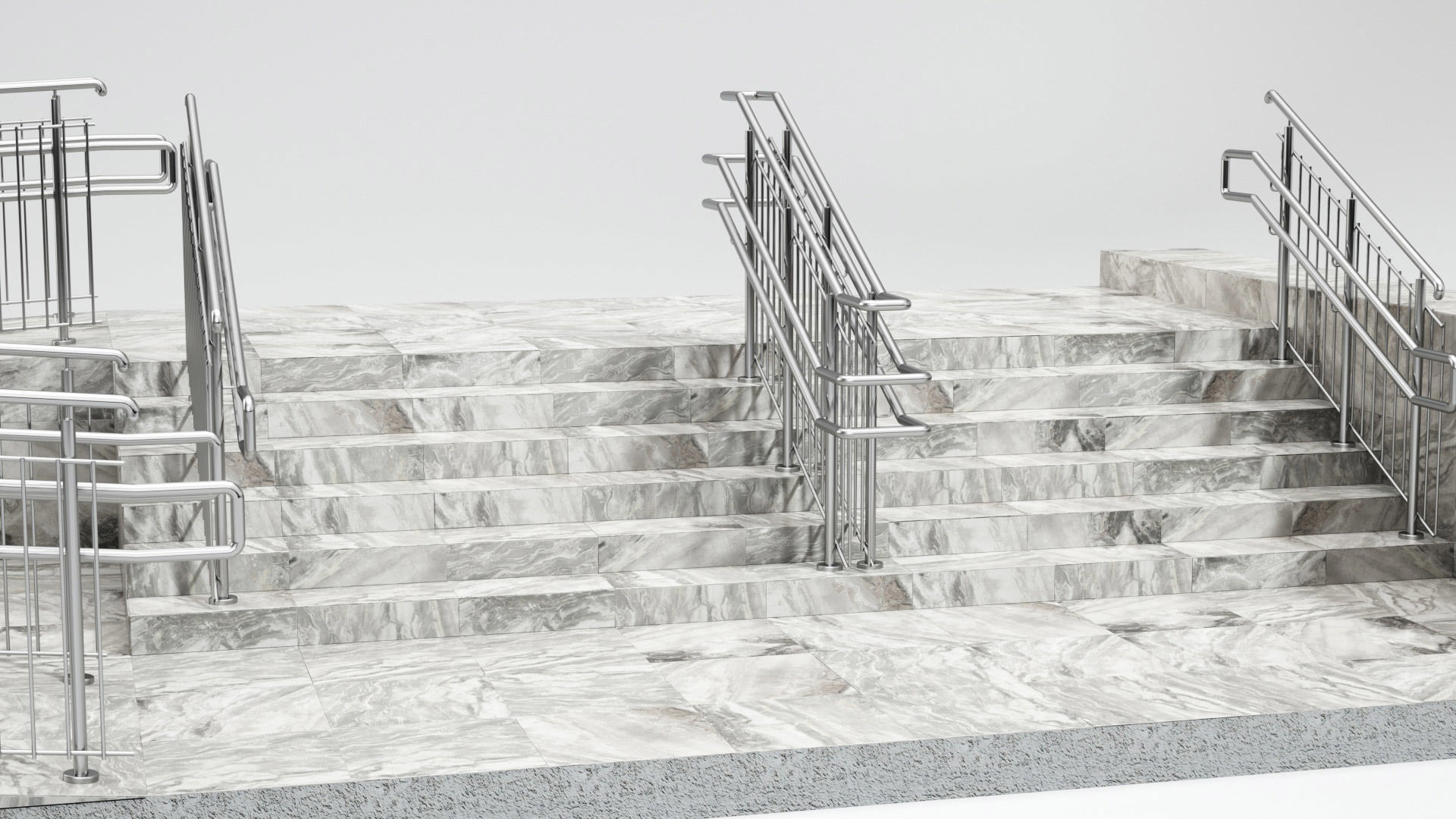 Stairs with ramp 3D model | CGTrader