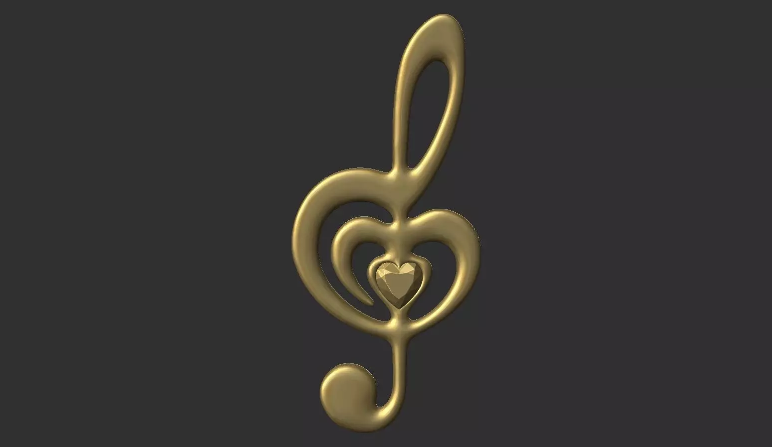 Treble clef 2 3D model 3D printable | CGTrader