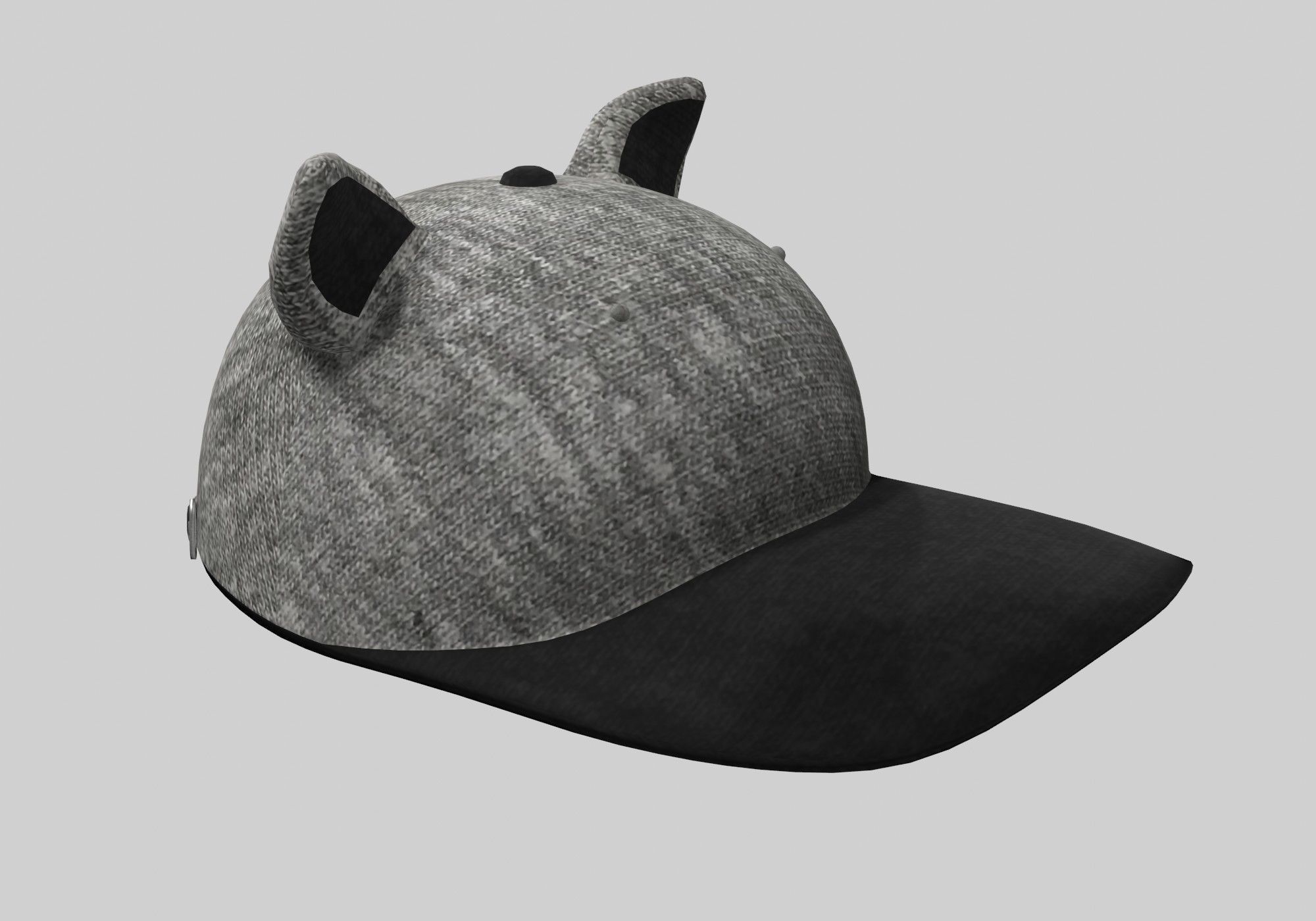 gray cap with cap ears 3D model | CGTrader
