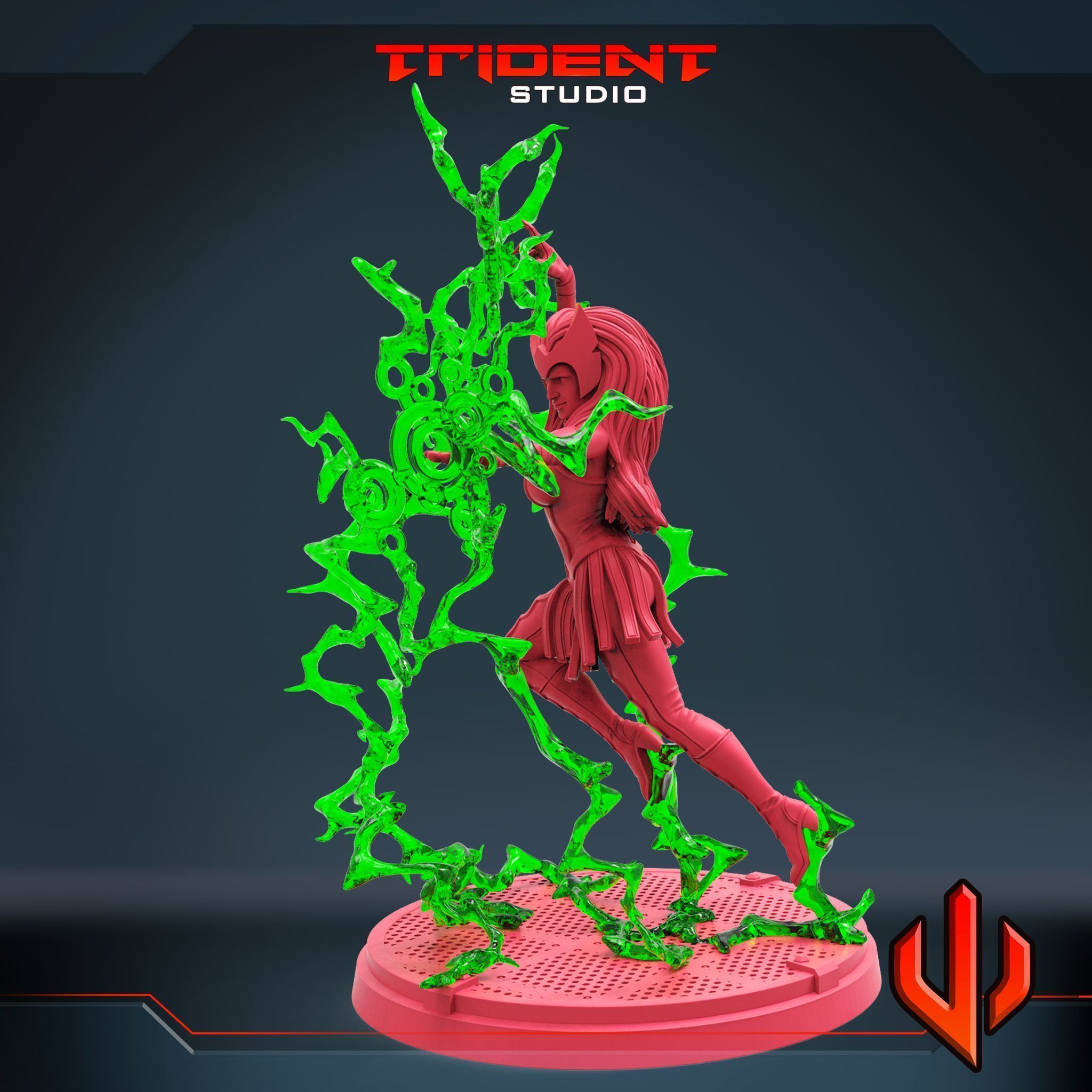 PYTHONESS figure with lightning 3D model 3D printable | CGTrader