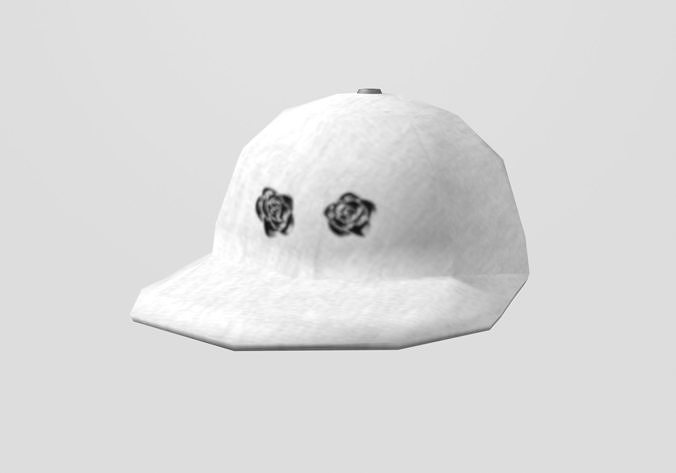 3D model white cap with flower design VR / AR / low-poly | CGTrader