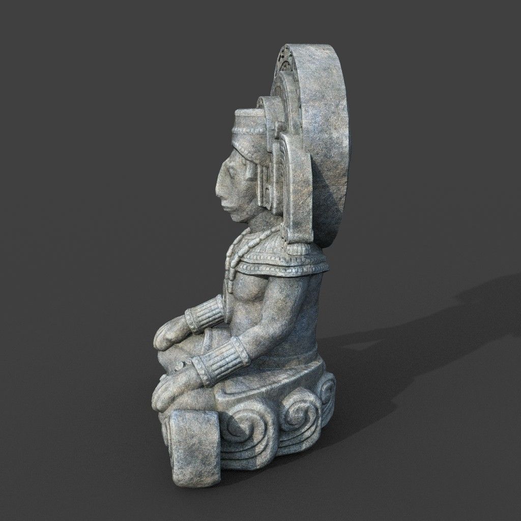 3D model Low poly Mayan Inca Aztec Statue 220503 VR / AR / low-poly ...