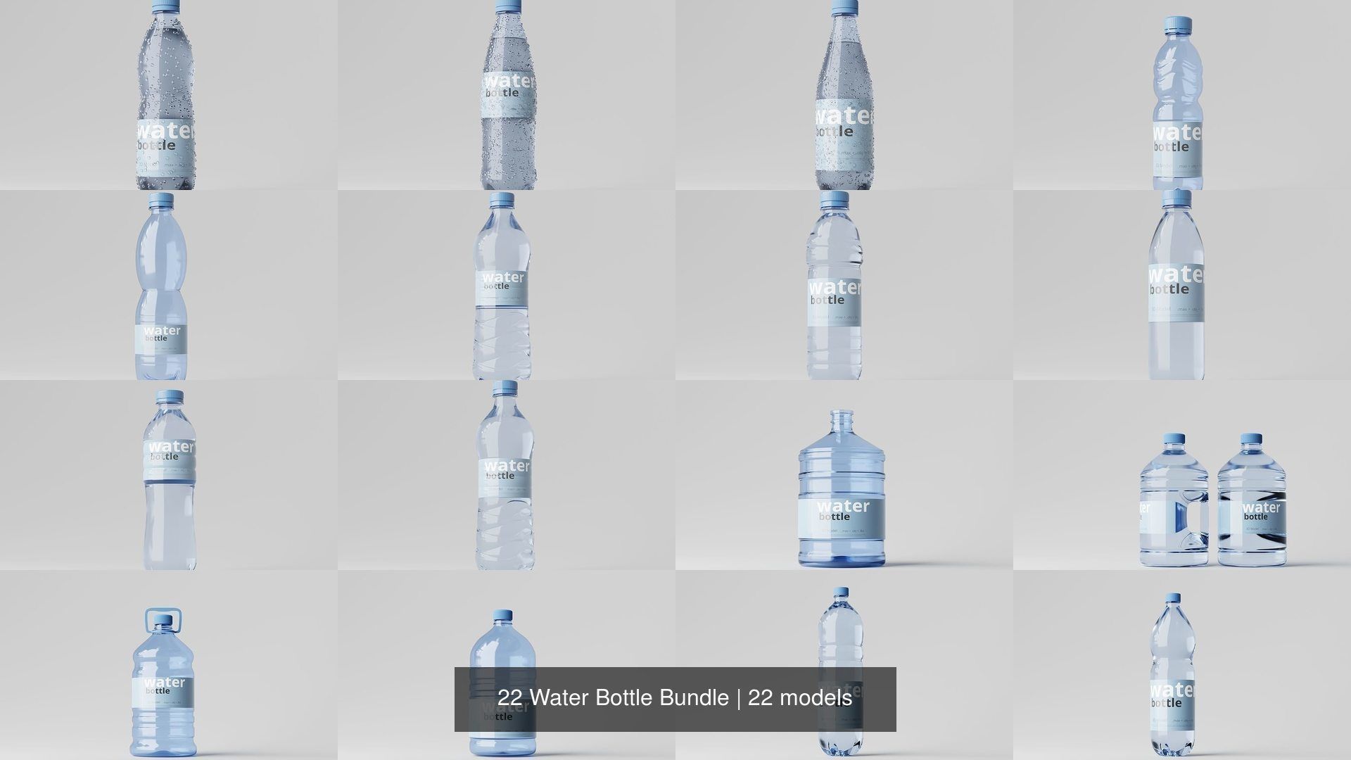 22 Water Bottle Bundle 3D Model Collection | CGTrader
