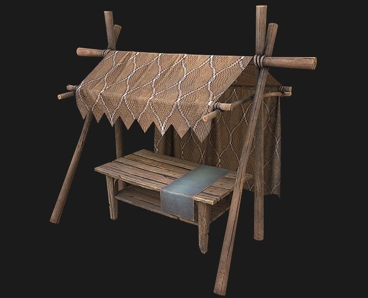 3D model Bazaar Stall VR / AR / low-poly | CGTrader