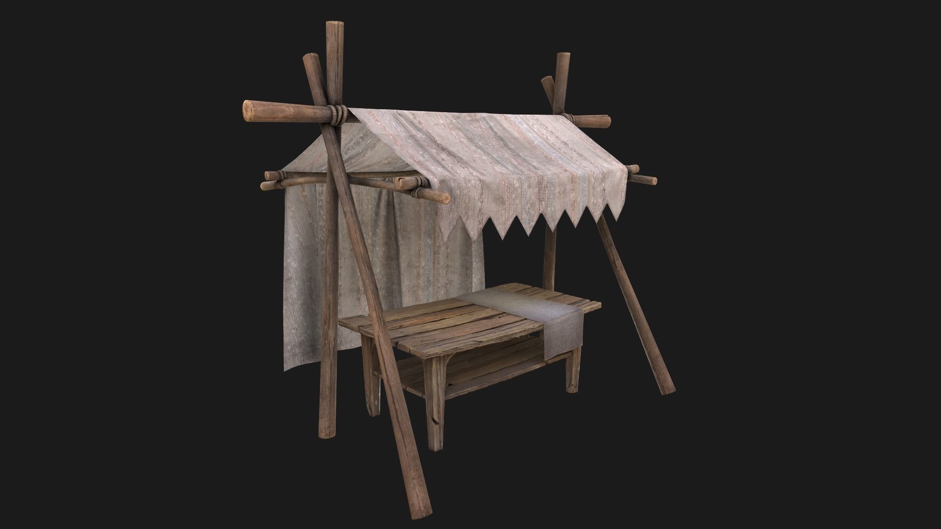 3D model Medieval Market Stalls Tent VR / AR / low-poly animated | CGTrader