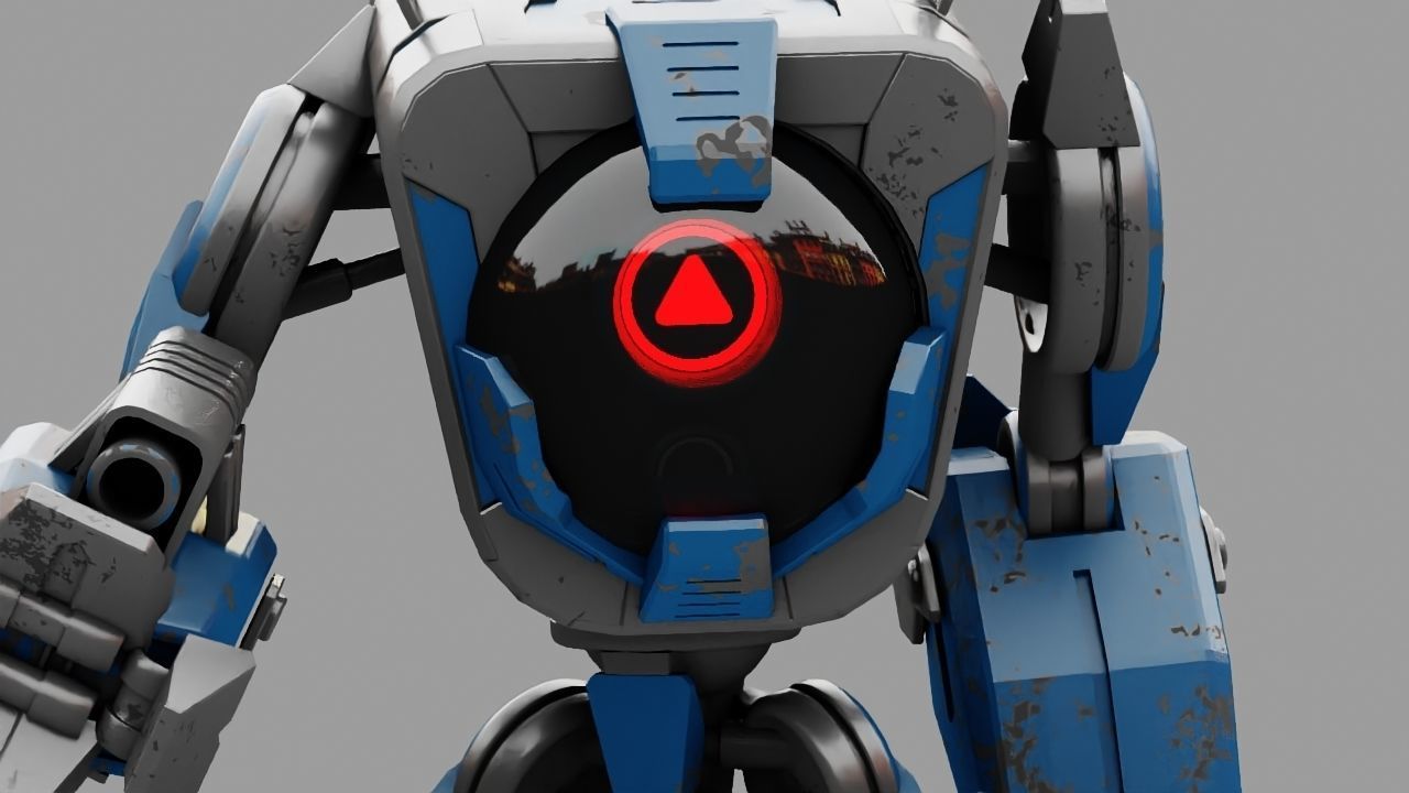 Combat Droid mecha rigged character 3D model rigged | CGTrader