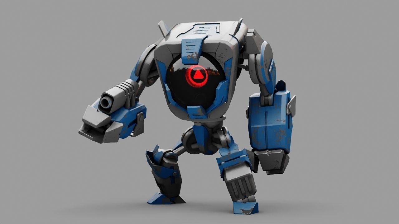 Combat Droid mecha rigged character 3D model rigged | CGTrader