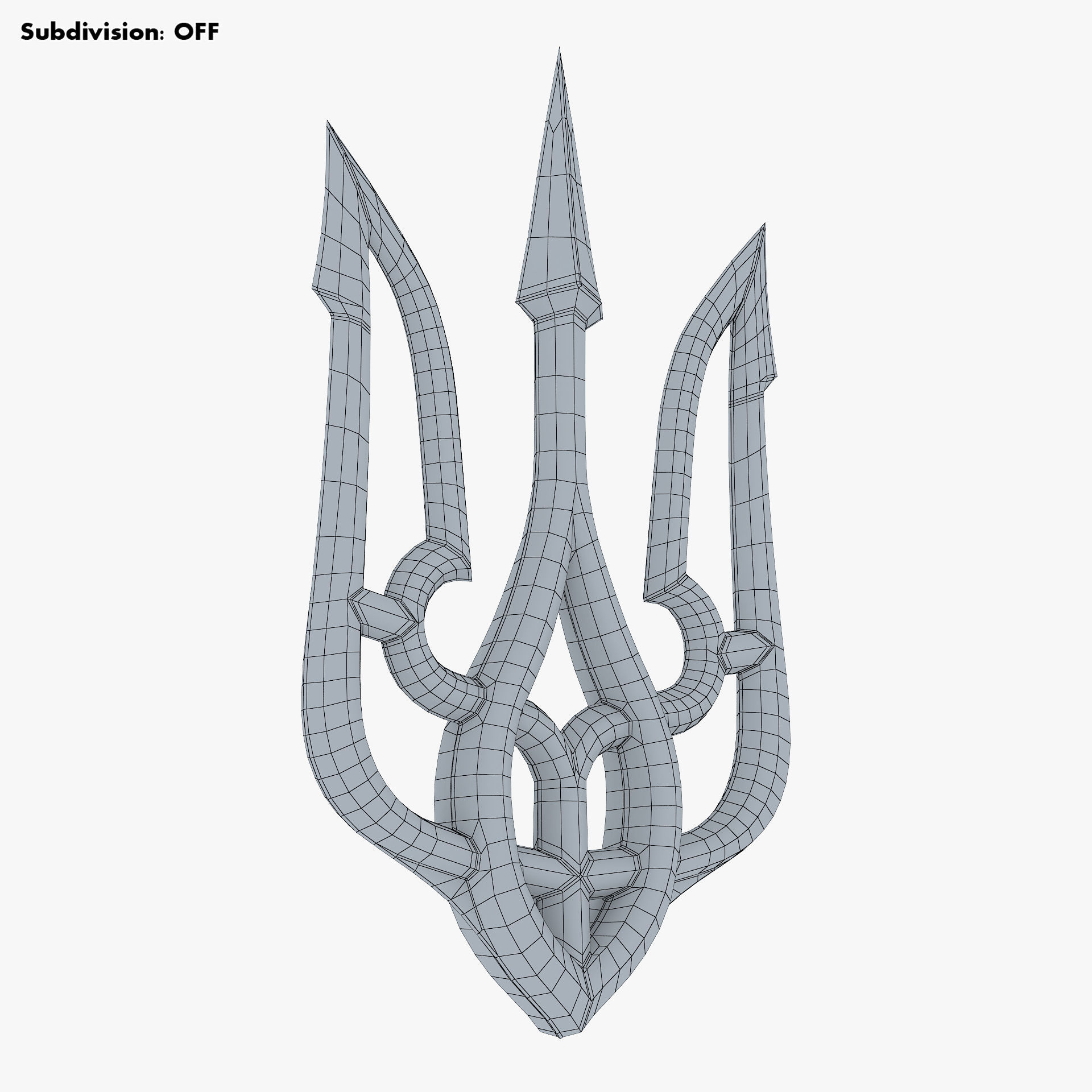 Stylized Ukrainian Tryzub M 2 3D model | CGTrader