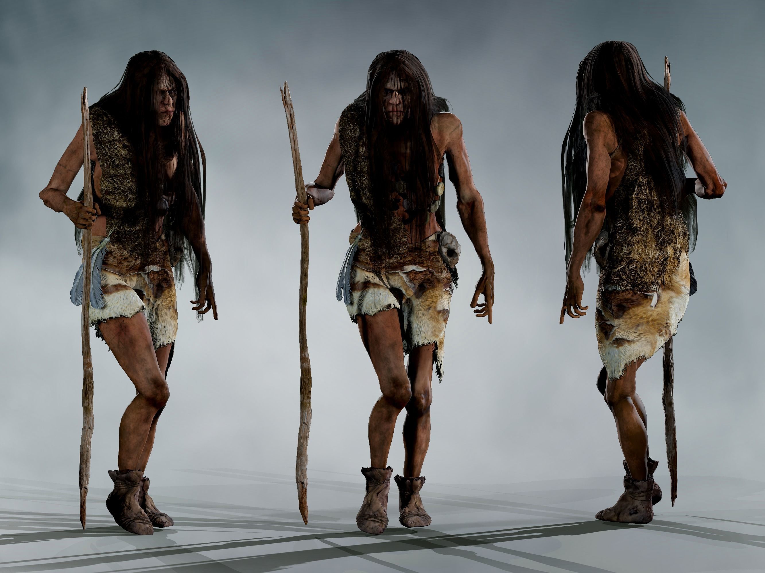 3D model Neanderthal Woman VR / AR / low-poly rigged | CGTrader