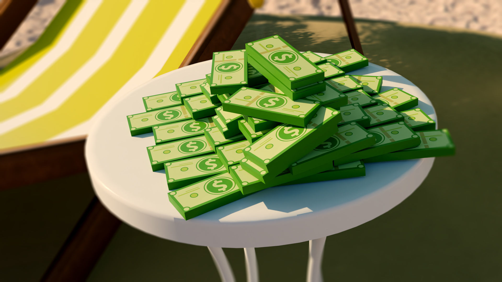 3D model DOLLAR Stack low poly model VR / AR / low-poly | CGTrader
