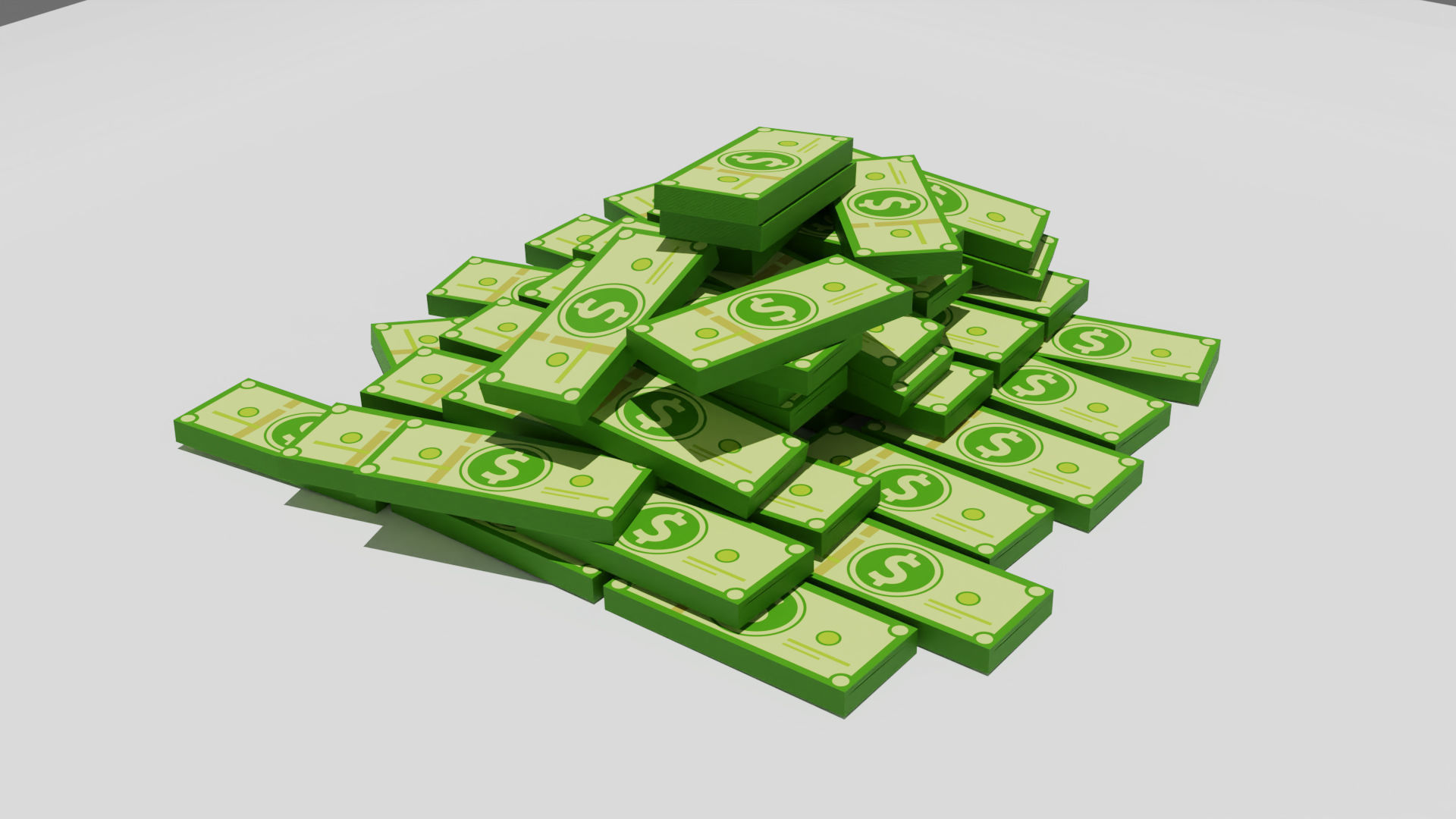 3D model DOLLAR Stack low poly model VR / AR / low-poly | CGTrader