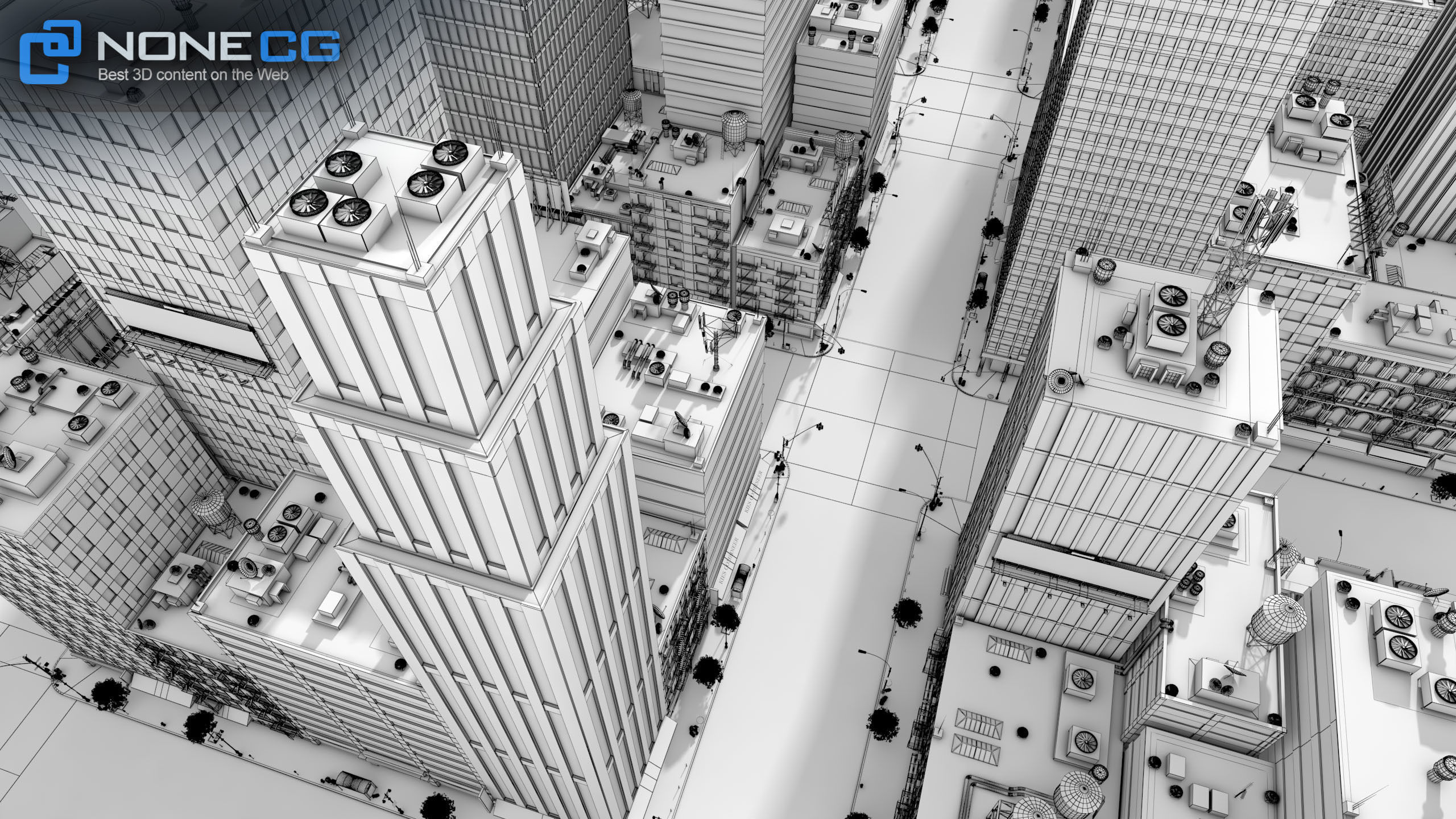 3D model NYC - 4 Blocks - 37 Buildings V2 VR / AR / low-poly | CGTrader