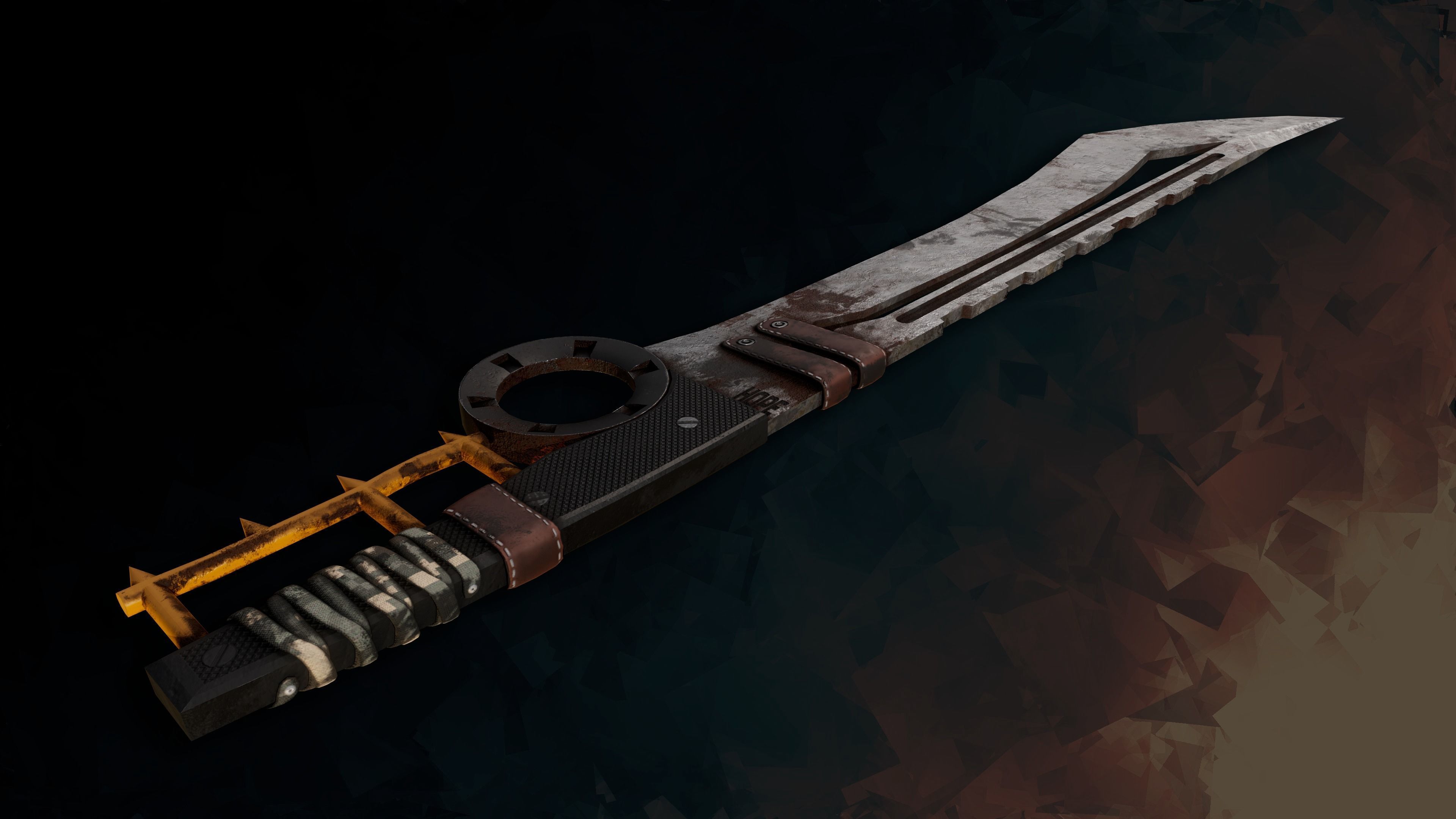 3D model Craft machete post-apocalyptic PBR game readey VR / AR / low ...