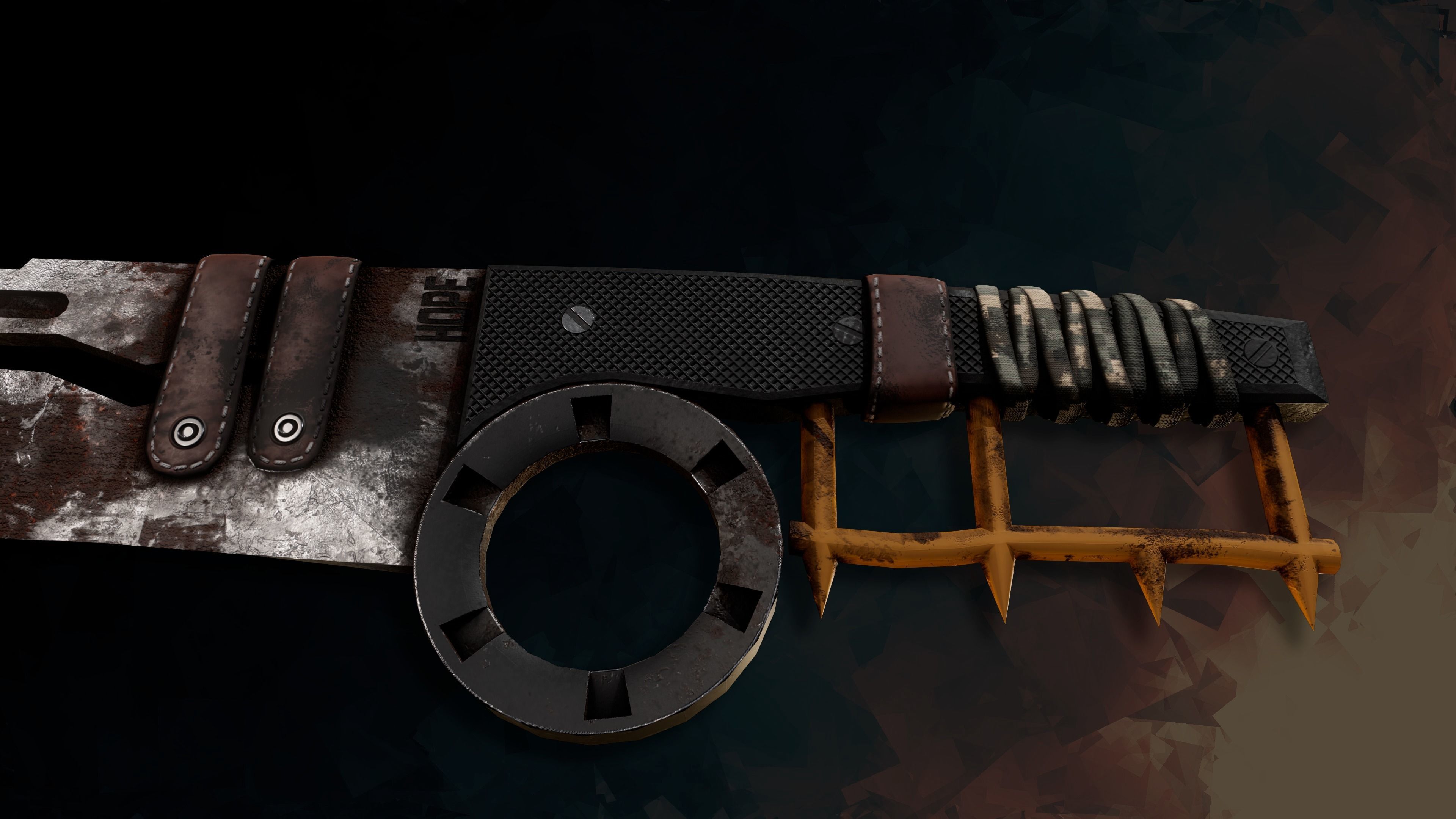 3D model Craft machete post-apocalyptic PBR game readey VR / AR / low ...