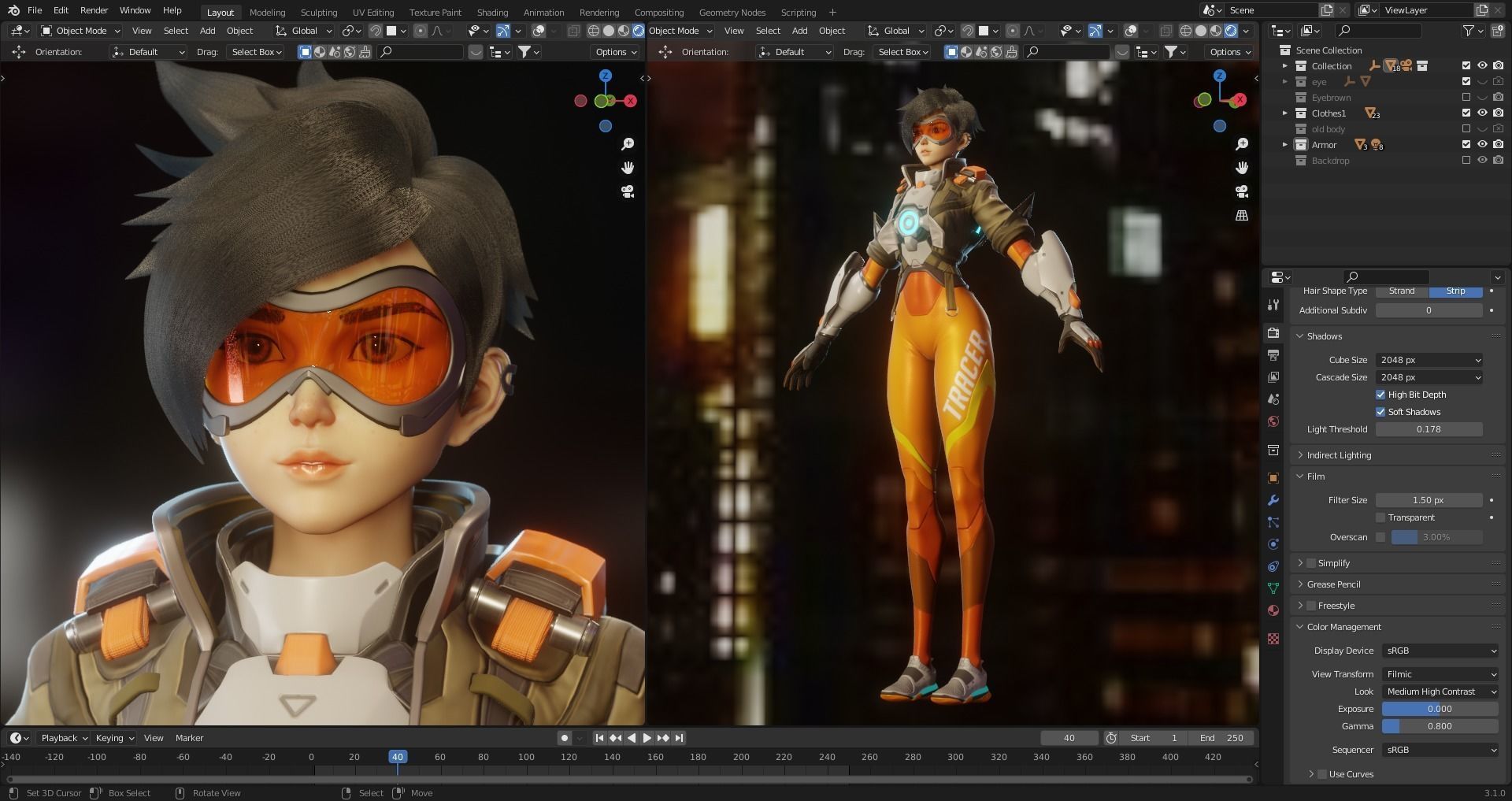 Tracer Character Blender - Full process videos and 3D models 3D model ...