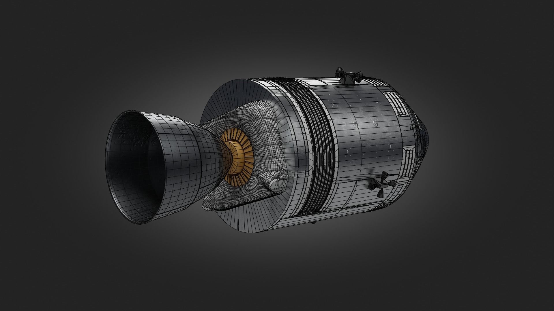 3D model Apollo 11 Command and Service Module CSM VR / AR / low-poly ...