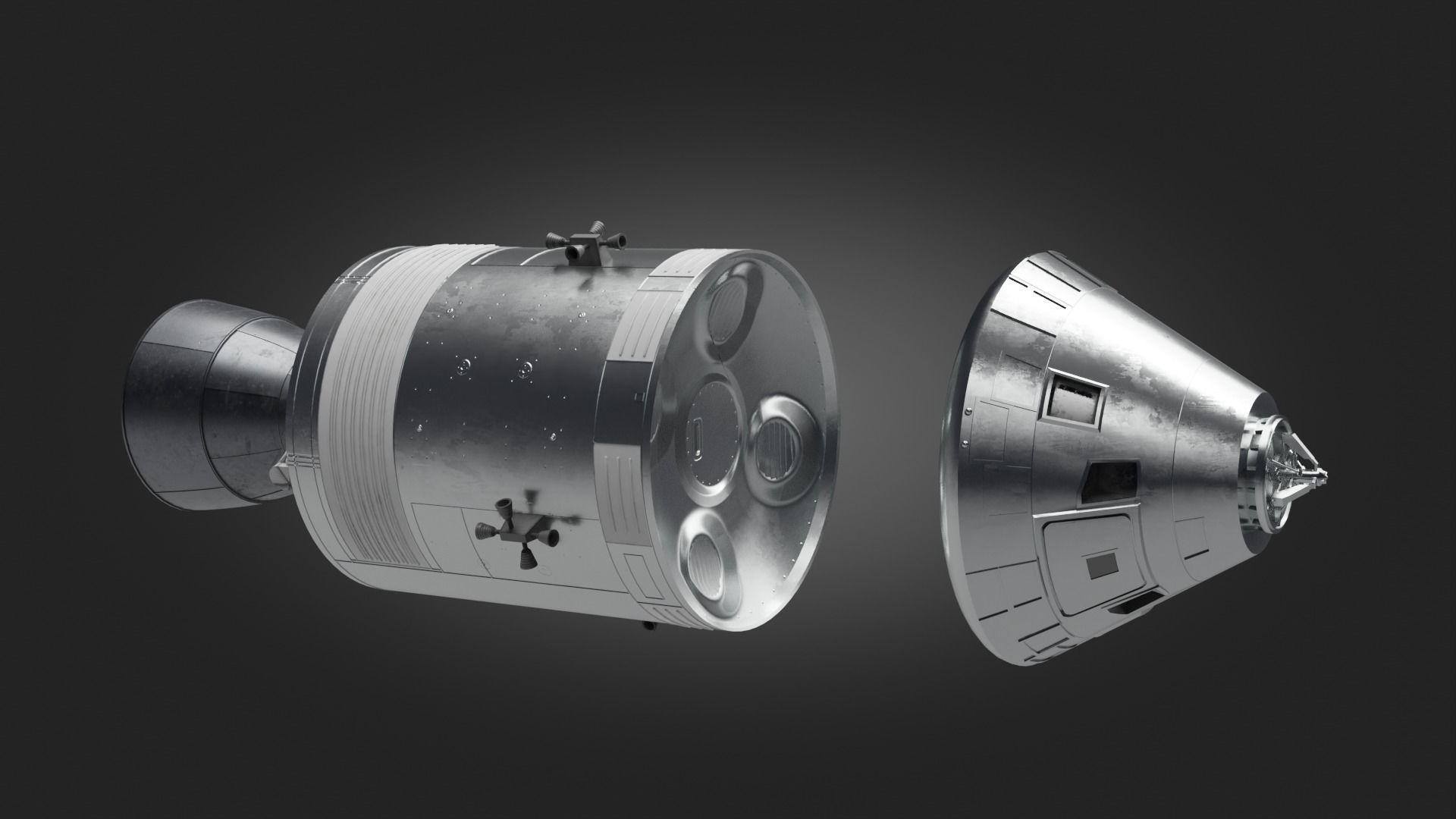 3D model Apollo 11 Command and Service Module CSM VR / AR / low-poly ...