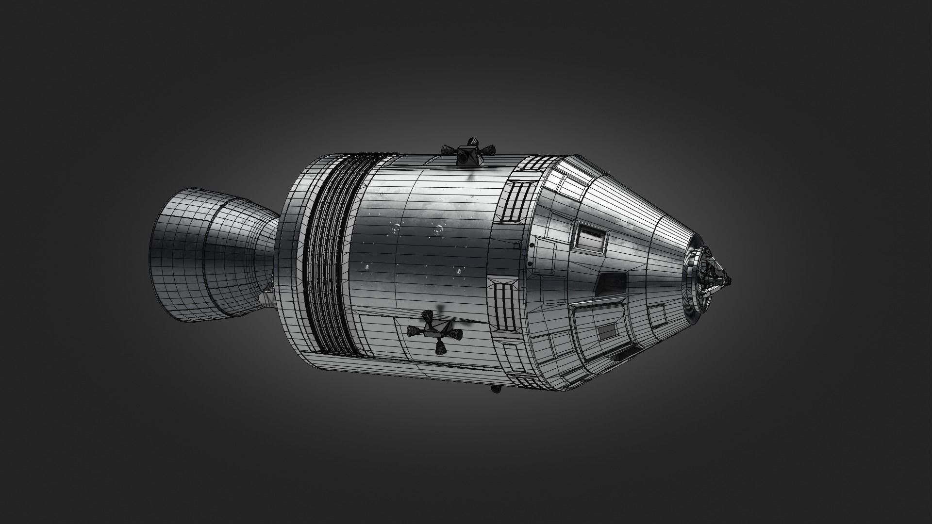3D model Apollo 11 Command and Service Module CSM VR / AR / low-poly ...